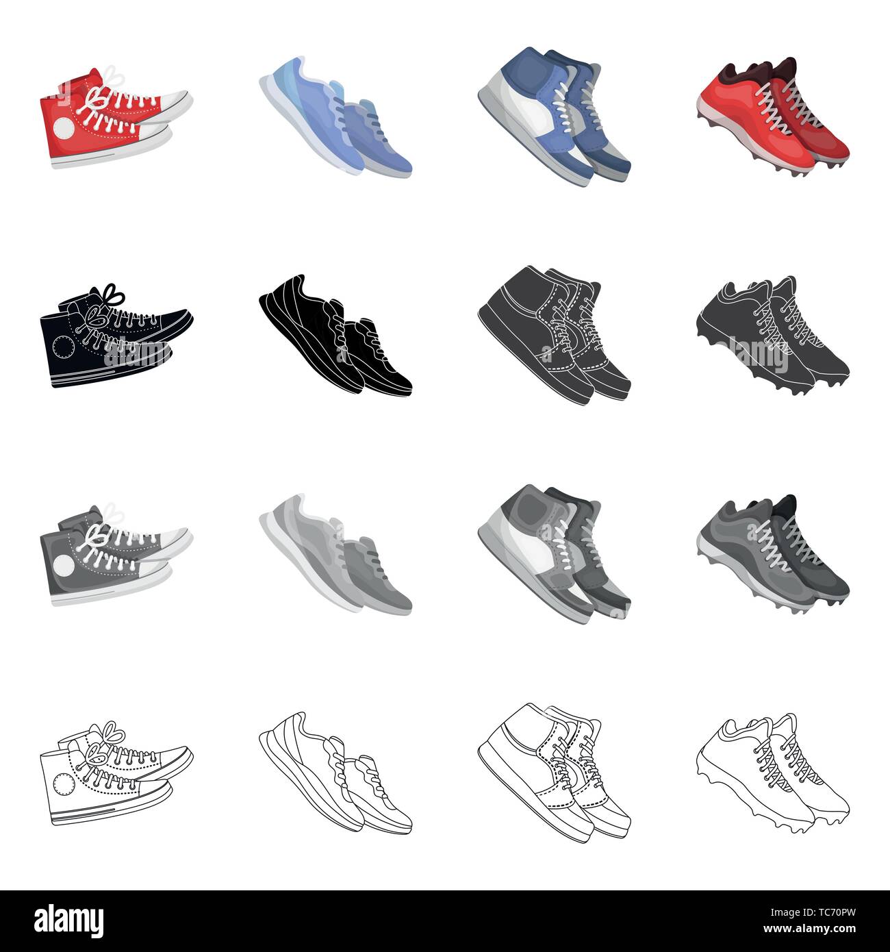 Vector illustration of shoe and sport sign. Collection of shoe and ...