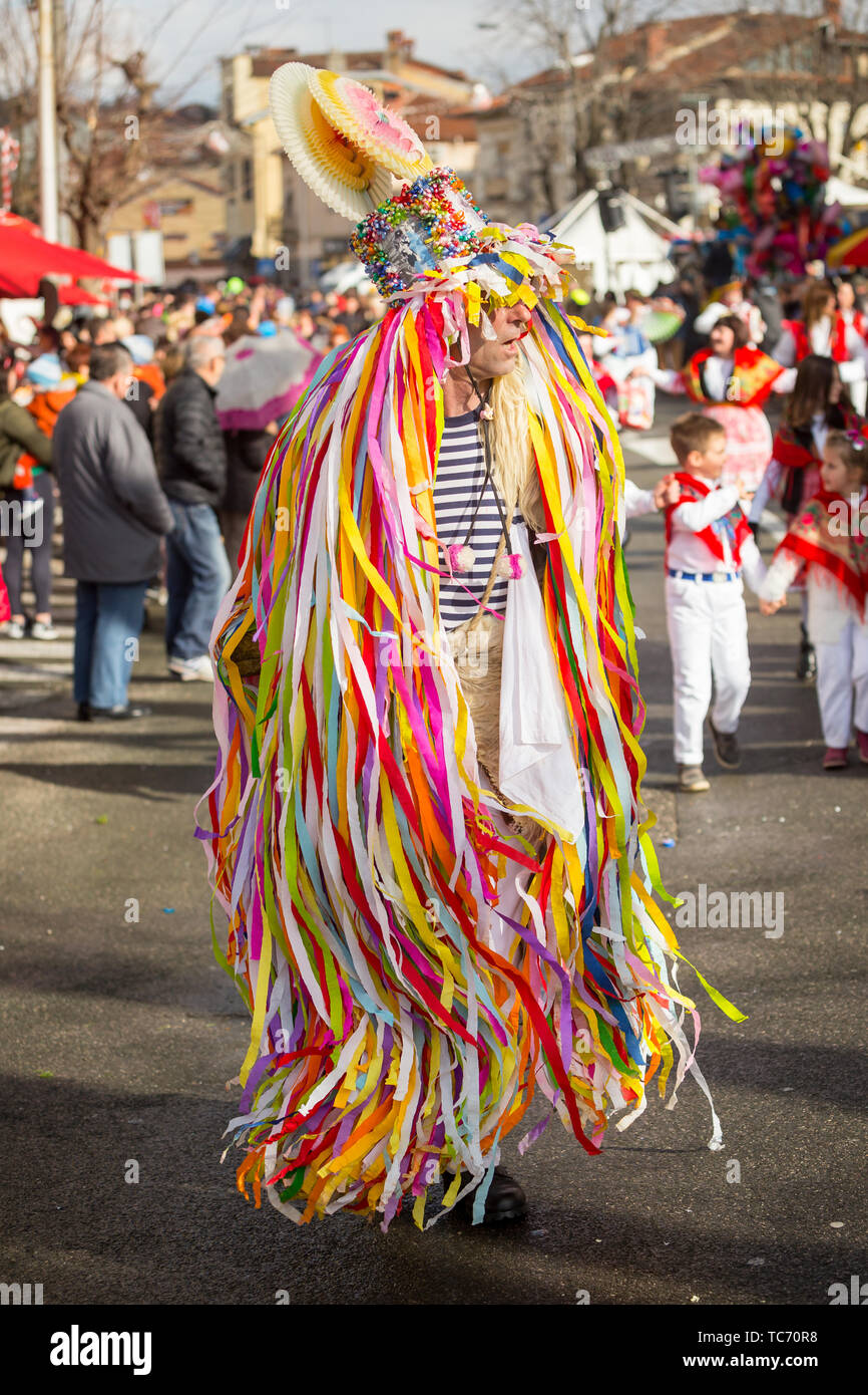 Matulji, Croatia - 3rd February, 2019 : Traditional carnival parade of ...