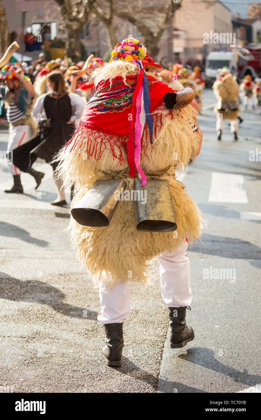 Matulji, Croatia - 3rd February, 2019 : Traditional carnival parade of ...