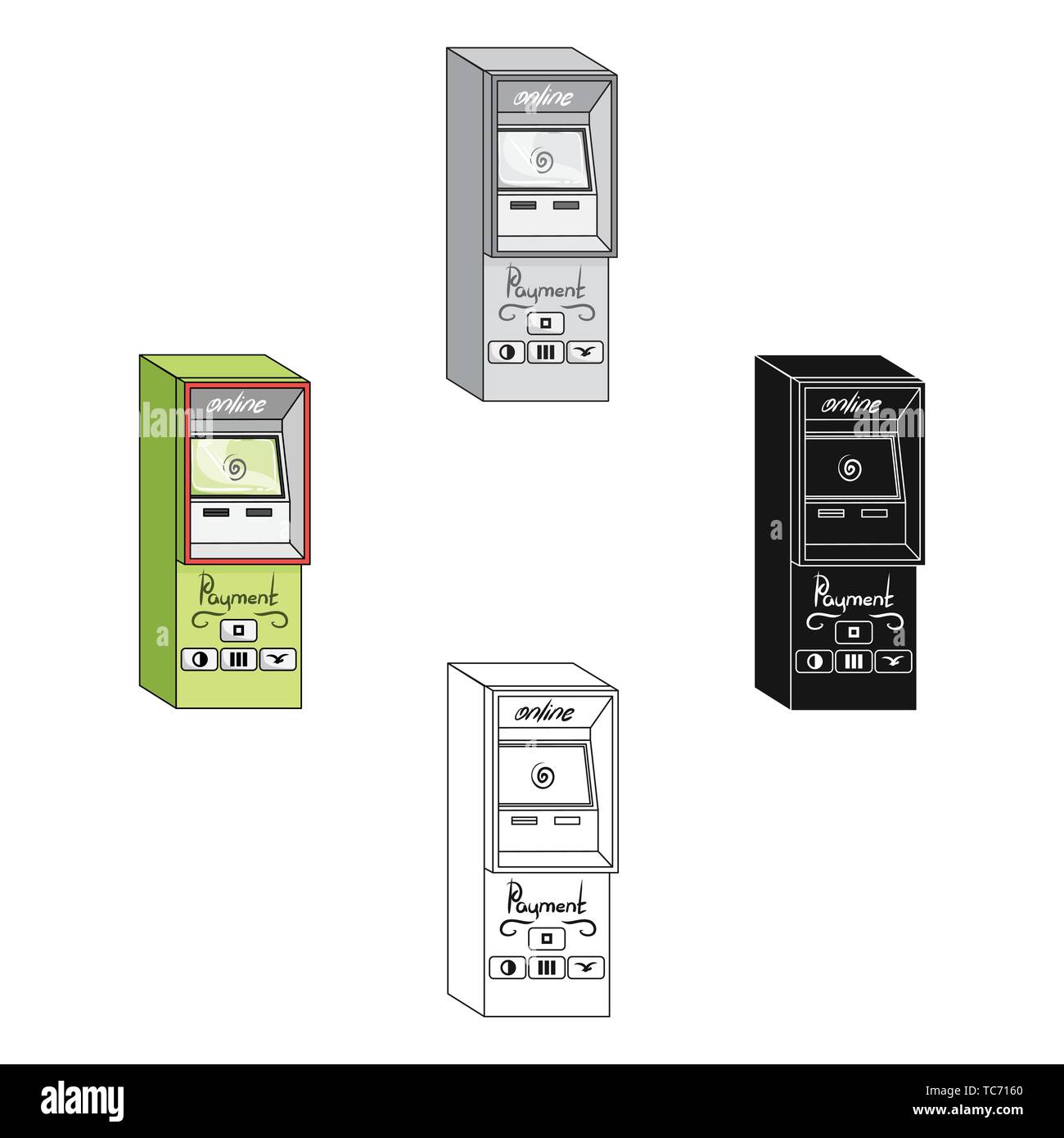 Terminal for various types of payment. Terminals single icon in cartoon ...