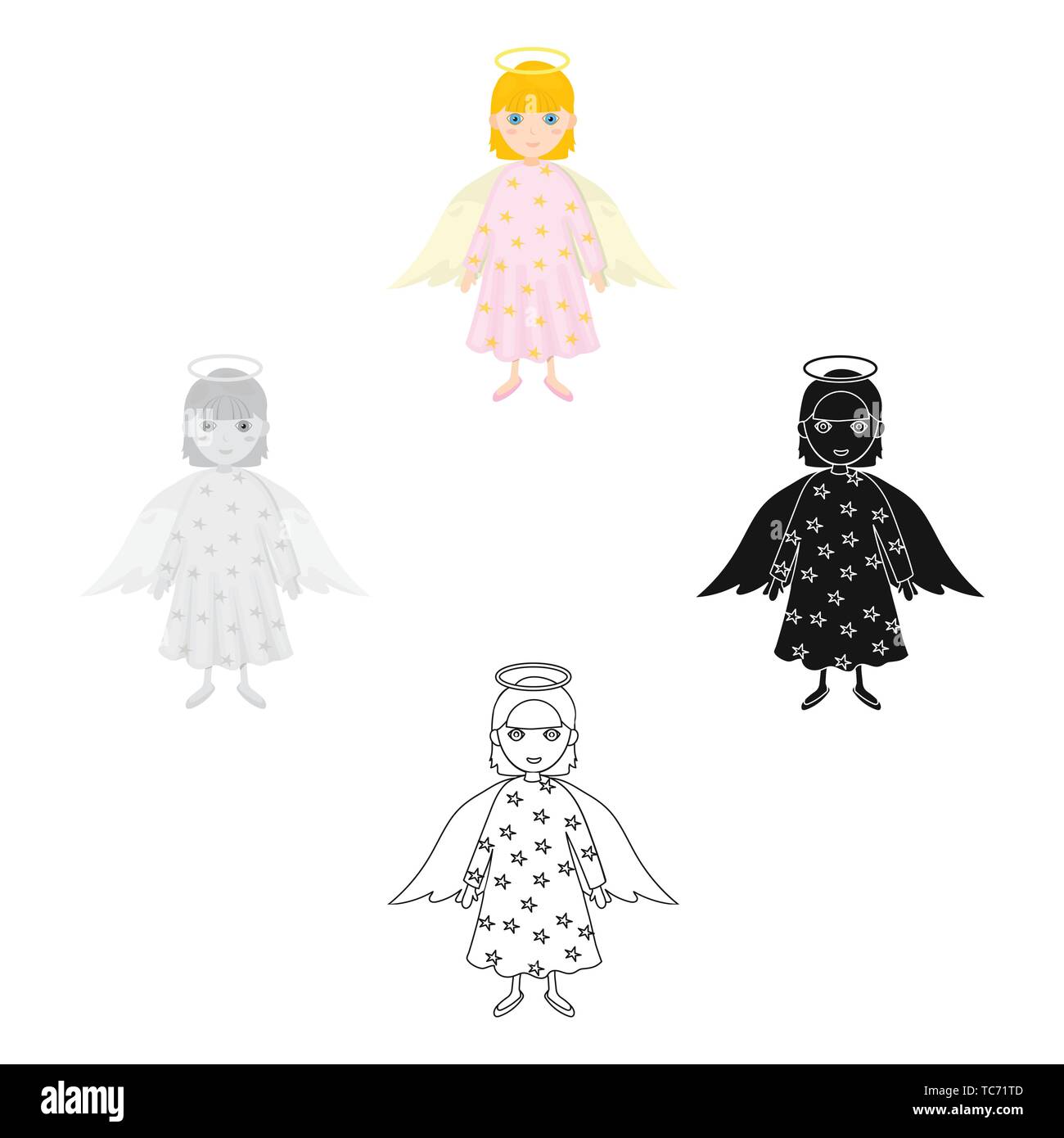 Guardian angel single icon in cartoon,black,black,flat,monochrome style ...