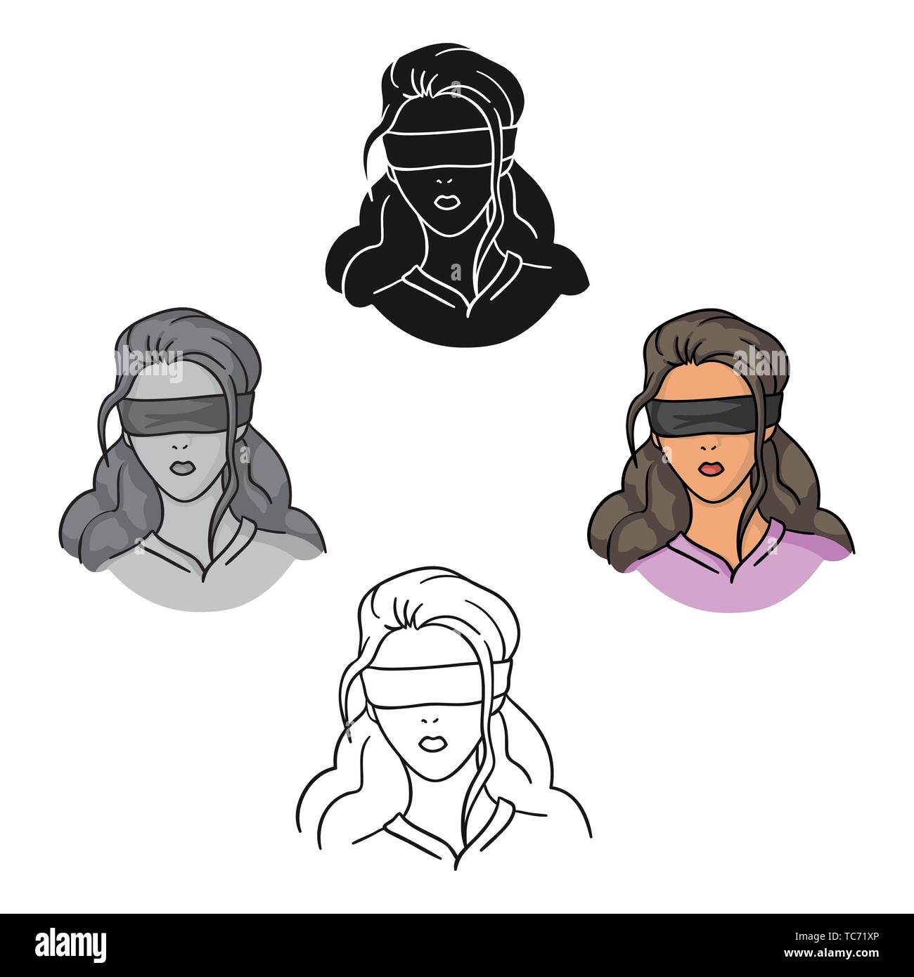 Hostage icon in cartoon,black style isolated on white background. Crime ...