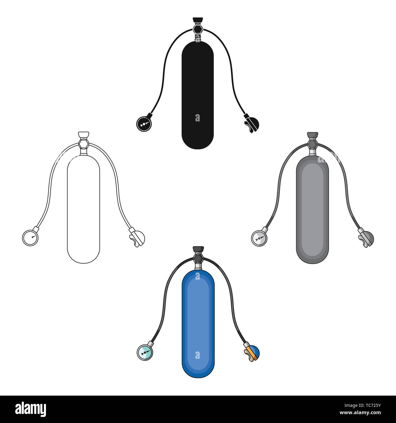 Balloon for diving.Extreme sport single icon in cartoon,black style ...