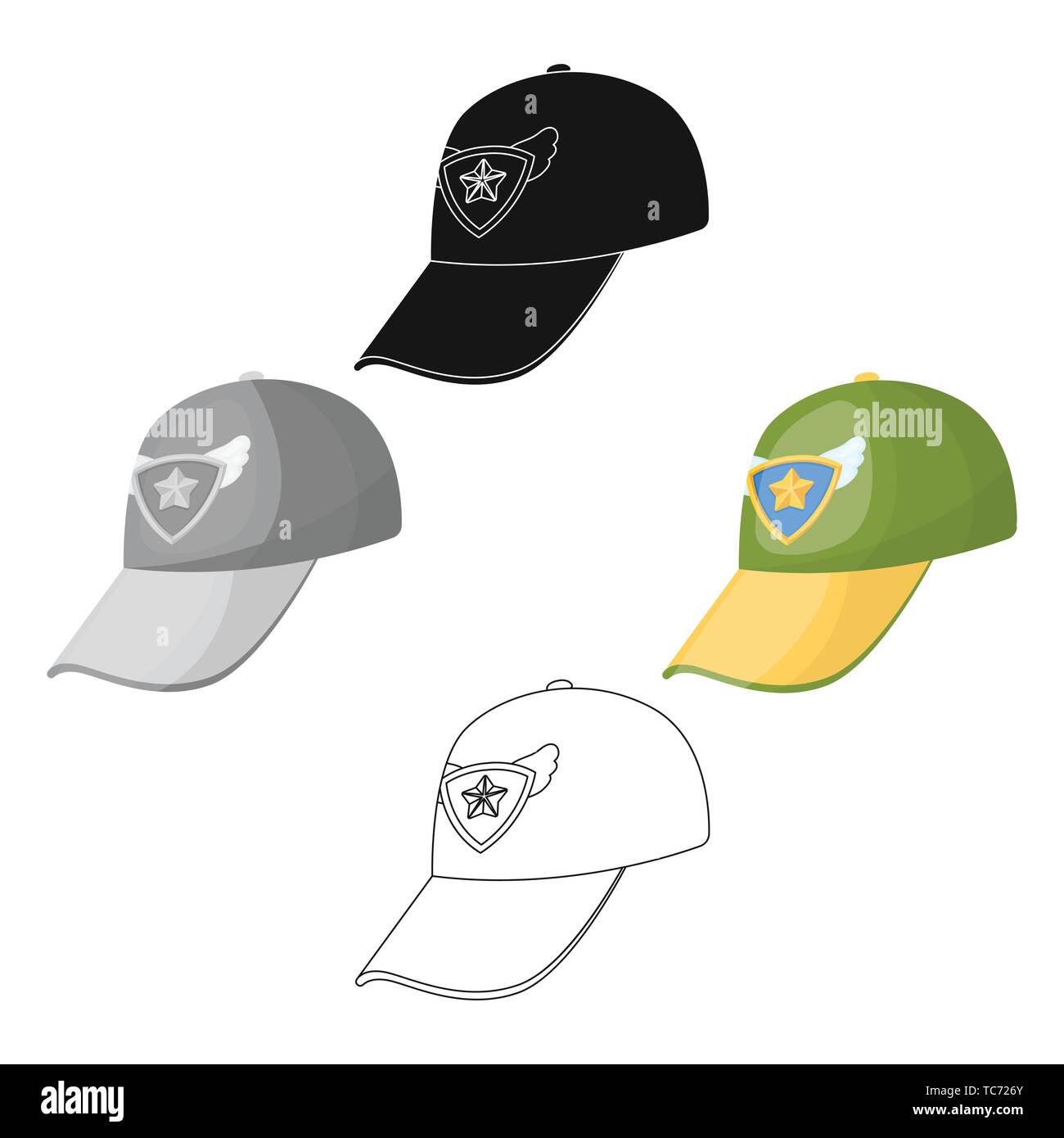 Cap football fan.Fans single icon in cartoon,black vector symbol stock ...