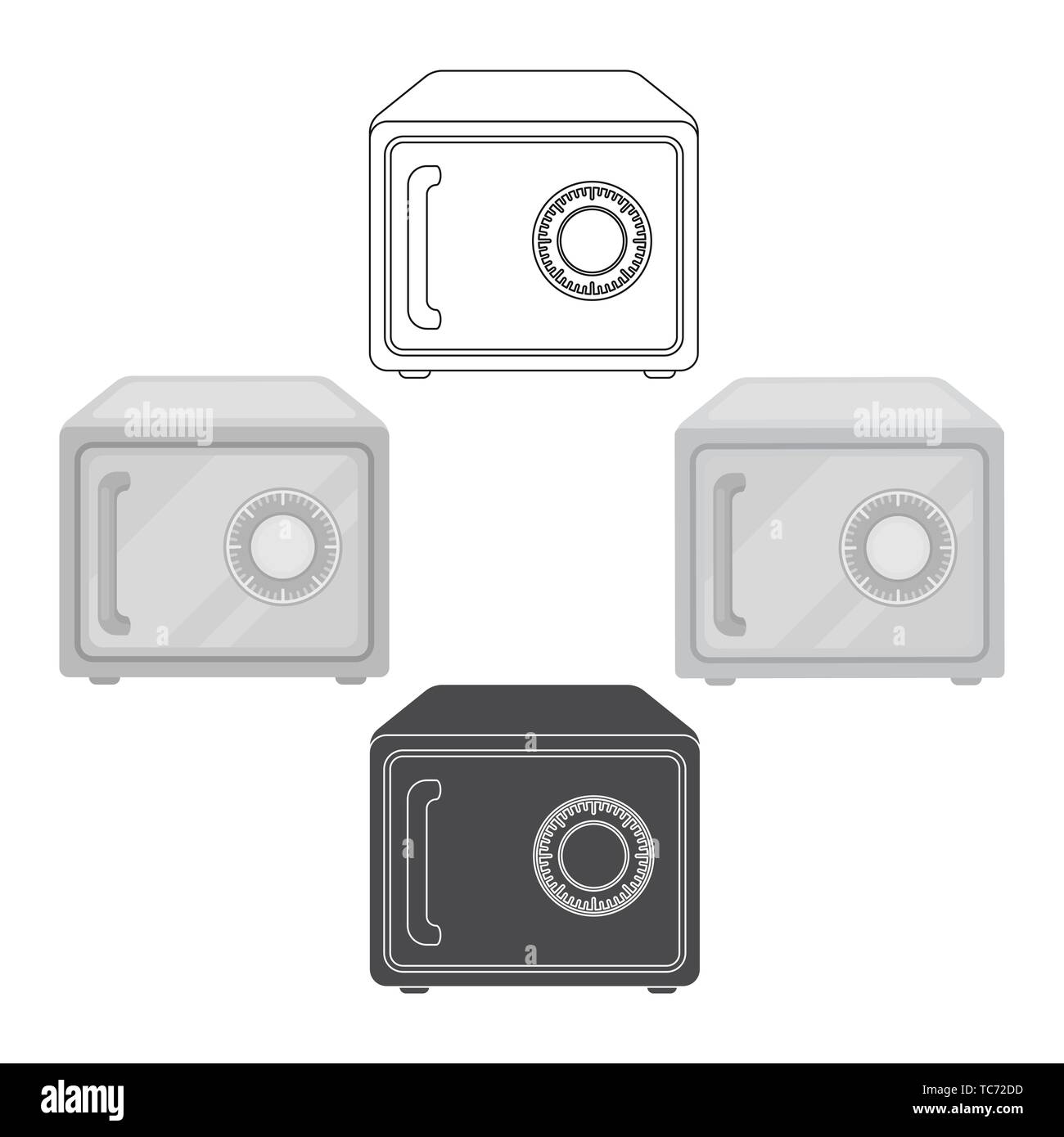 Safe icon in cartoon,black style isolated on white background. Hotel ...