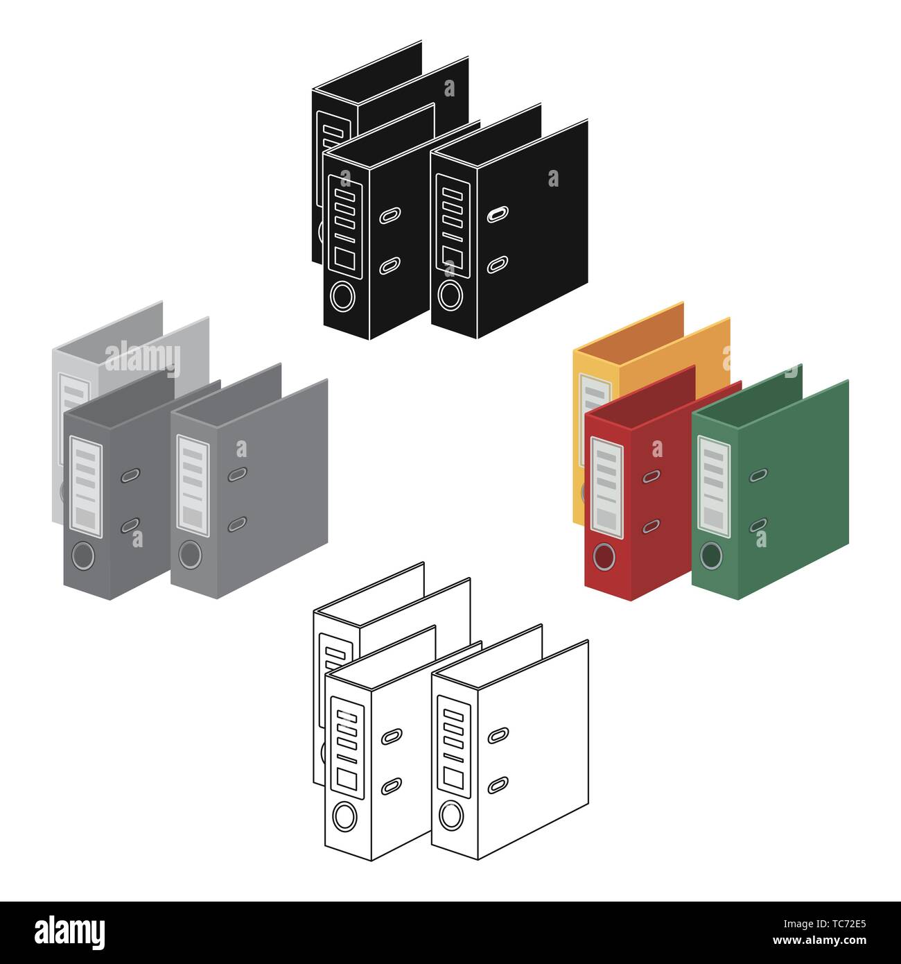 Ring binders icon in cartoon,black design isolated on white background ...