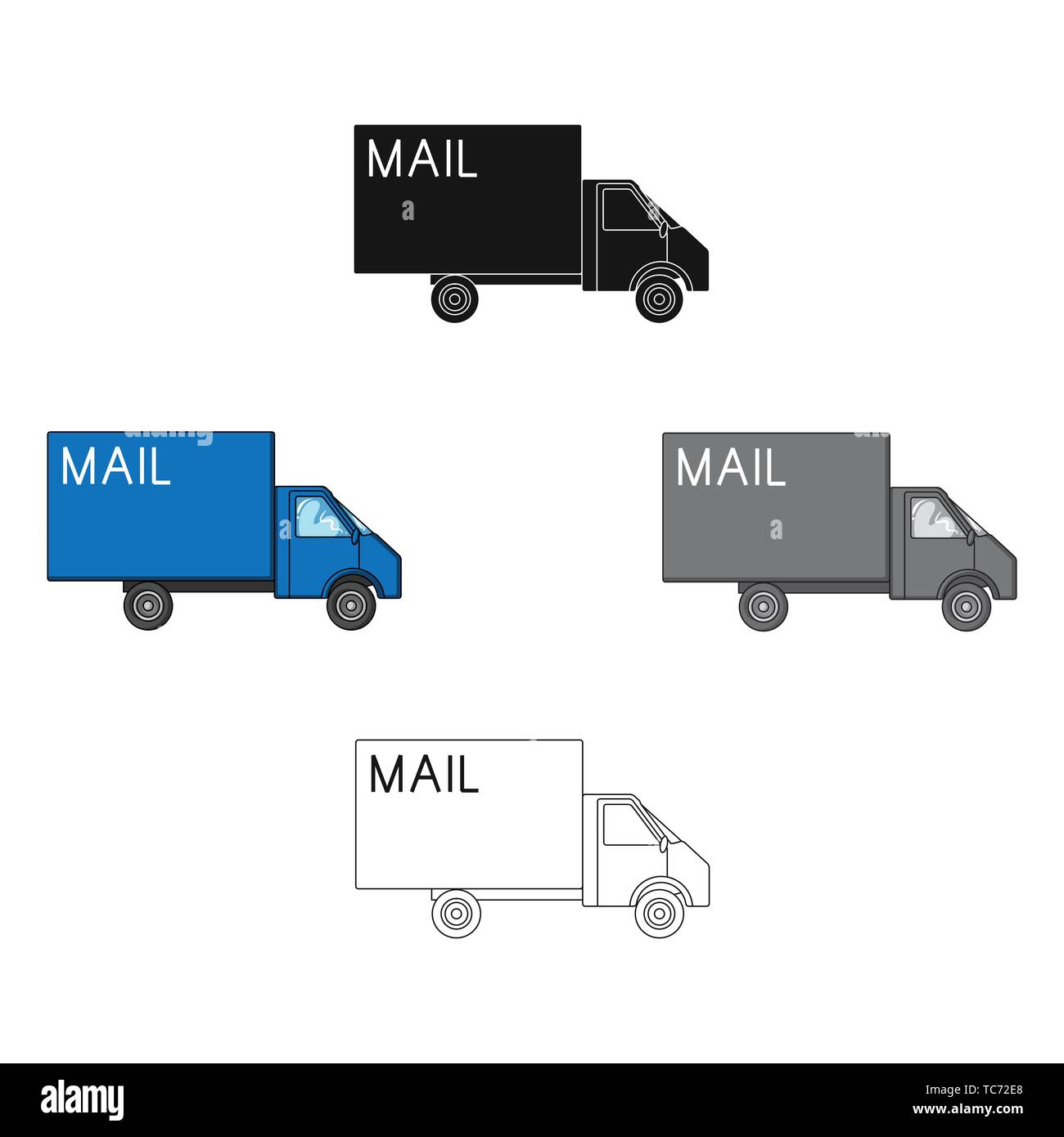 Mail machine.Mail and postman single icon in cartoon,black style vector ...