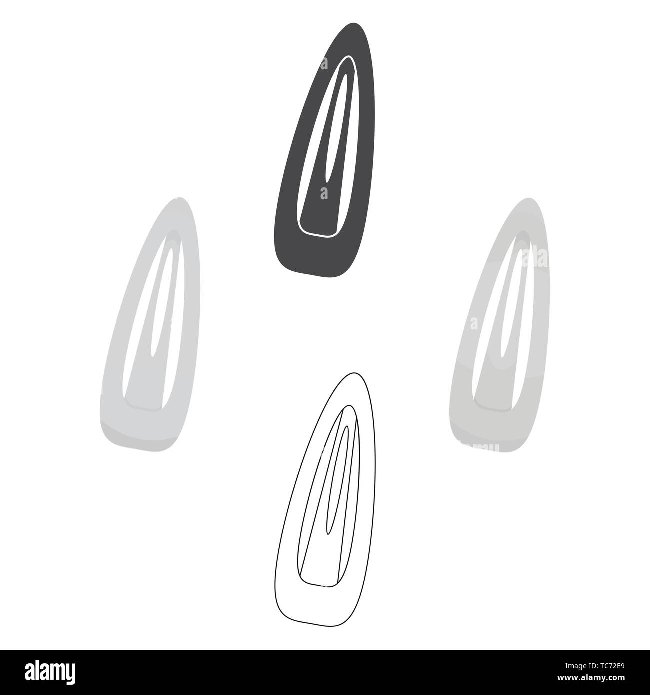 Hairpin icon in cartoon,black style isolated on white background. Make ...