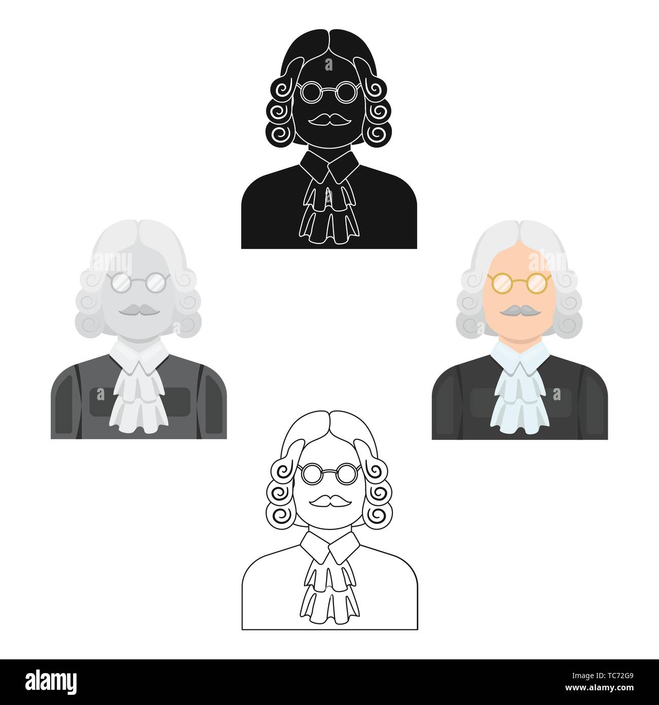 Judge wig black Stock Vector Images - Alamy