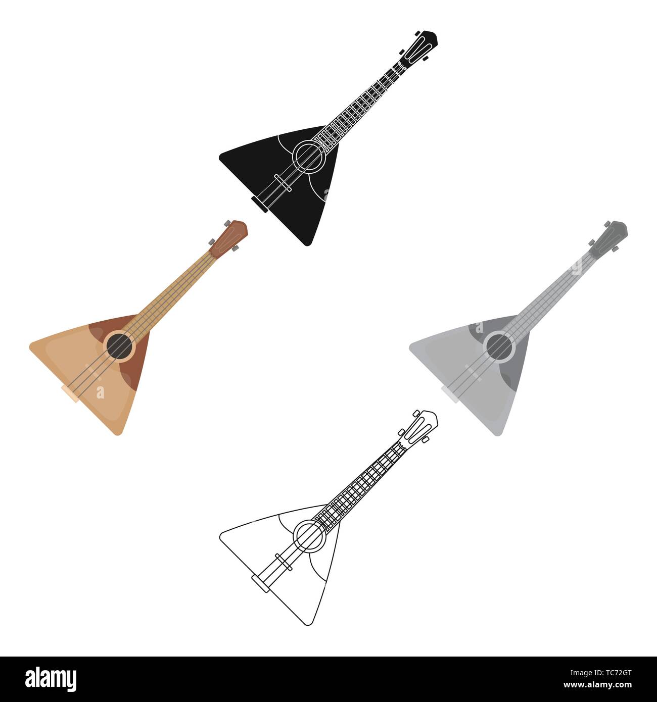 Balalaika icon in cartoon,black design isolated on white background ...