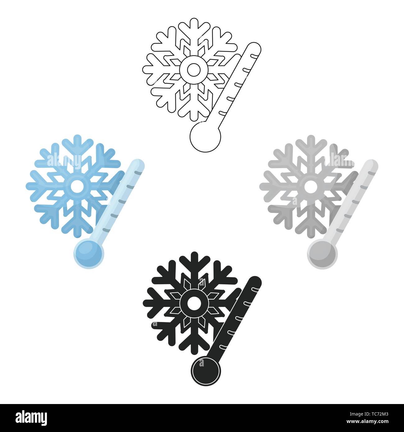 Frost icon in cartoon,black style isolated on white background. Weather ...