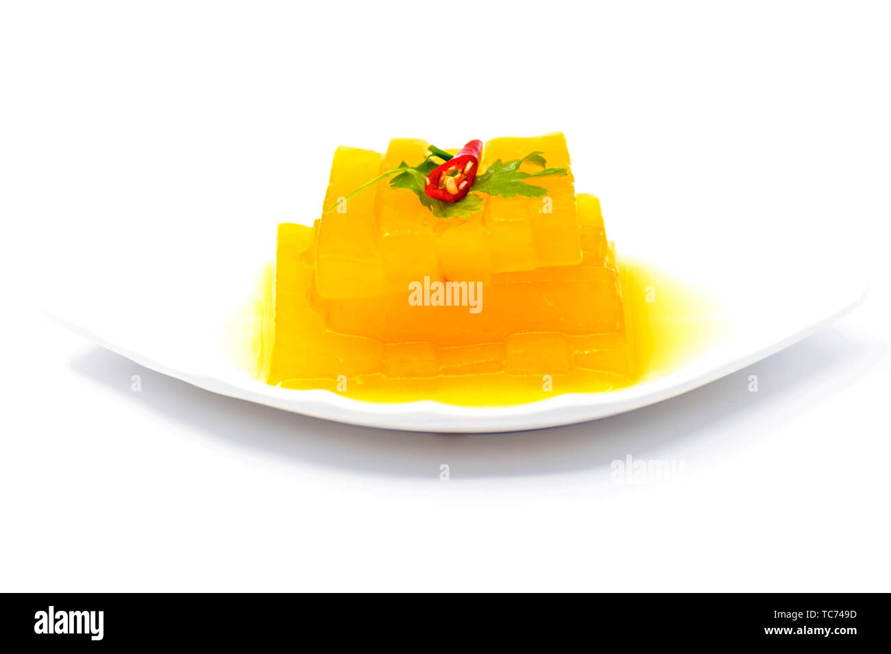 Orange juice, melon strips, lemon melon strips Stock Photo - Alamy