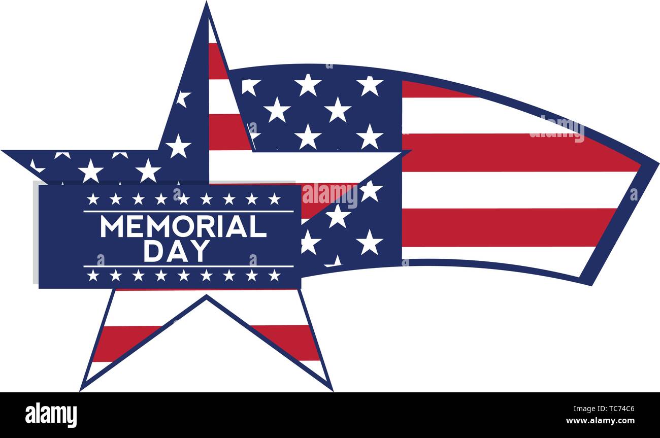 Memorial day banner. Flag of United states - Vector Stock Vector Image ...