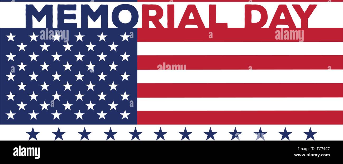 Memorial day banner. Flag of United states - Vector Stock Vector Image ...
