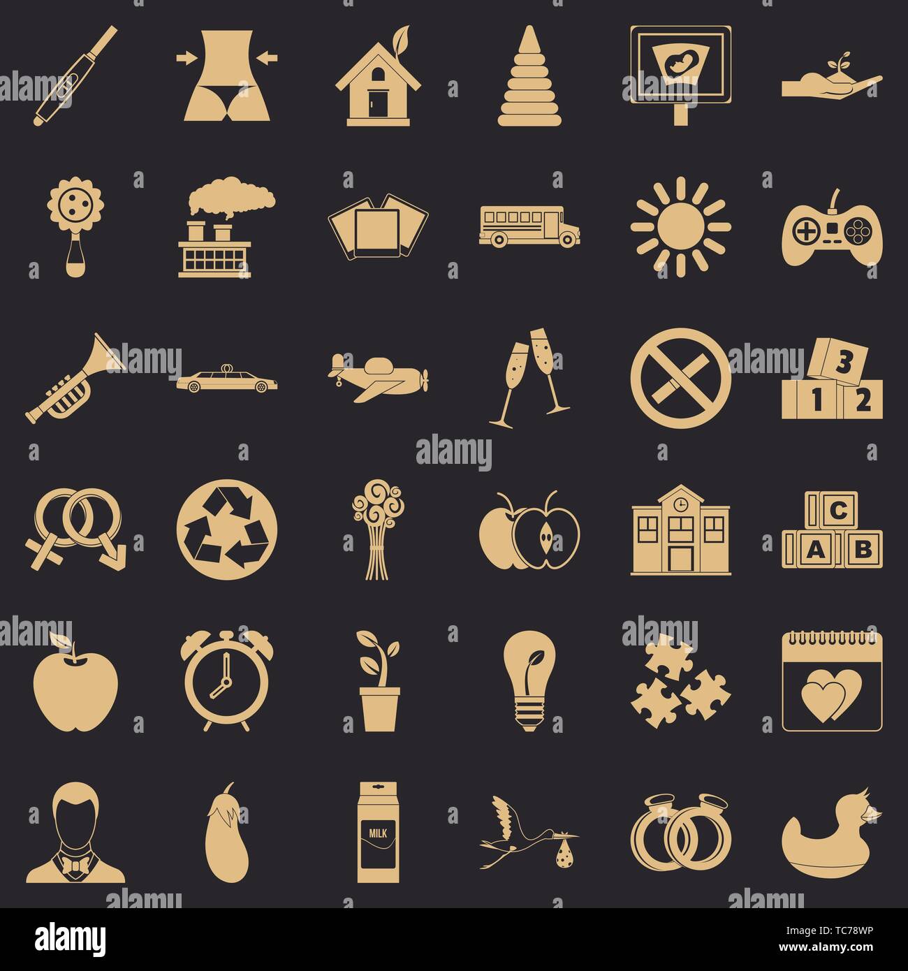 Maternity leave icons set, simple style Stock Vector Image & Art - Alamy