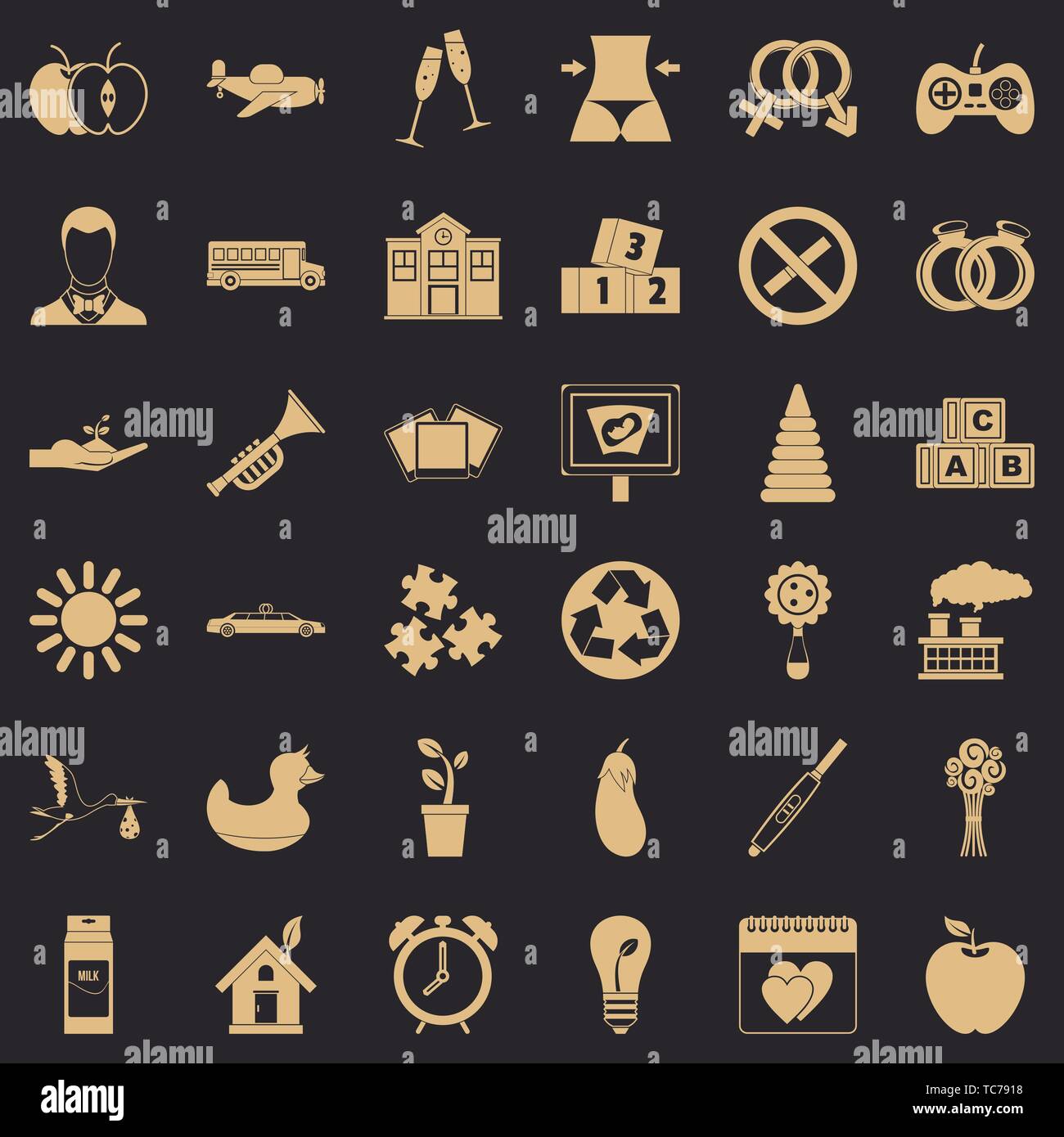 Parental leave icons set, simple style Stock Vector Image & Art - Alamy