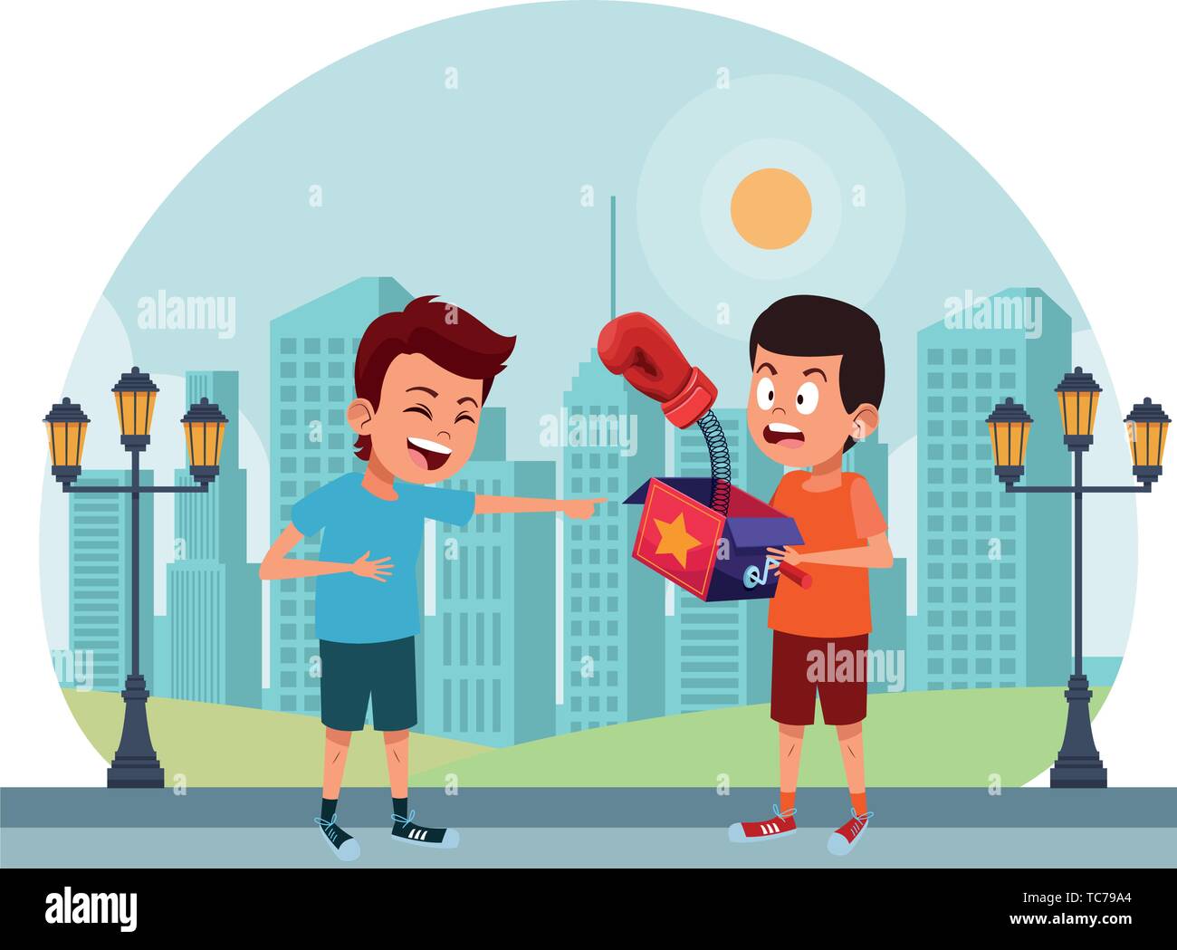 Jumping out box Stock Vector Images - Alamy