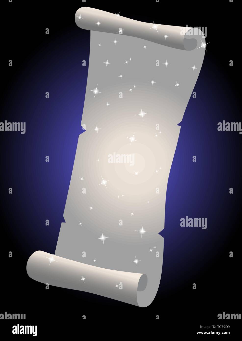 Vector illustration of a white parchment scroll Stock Vector Image ...