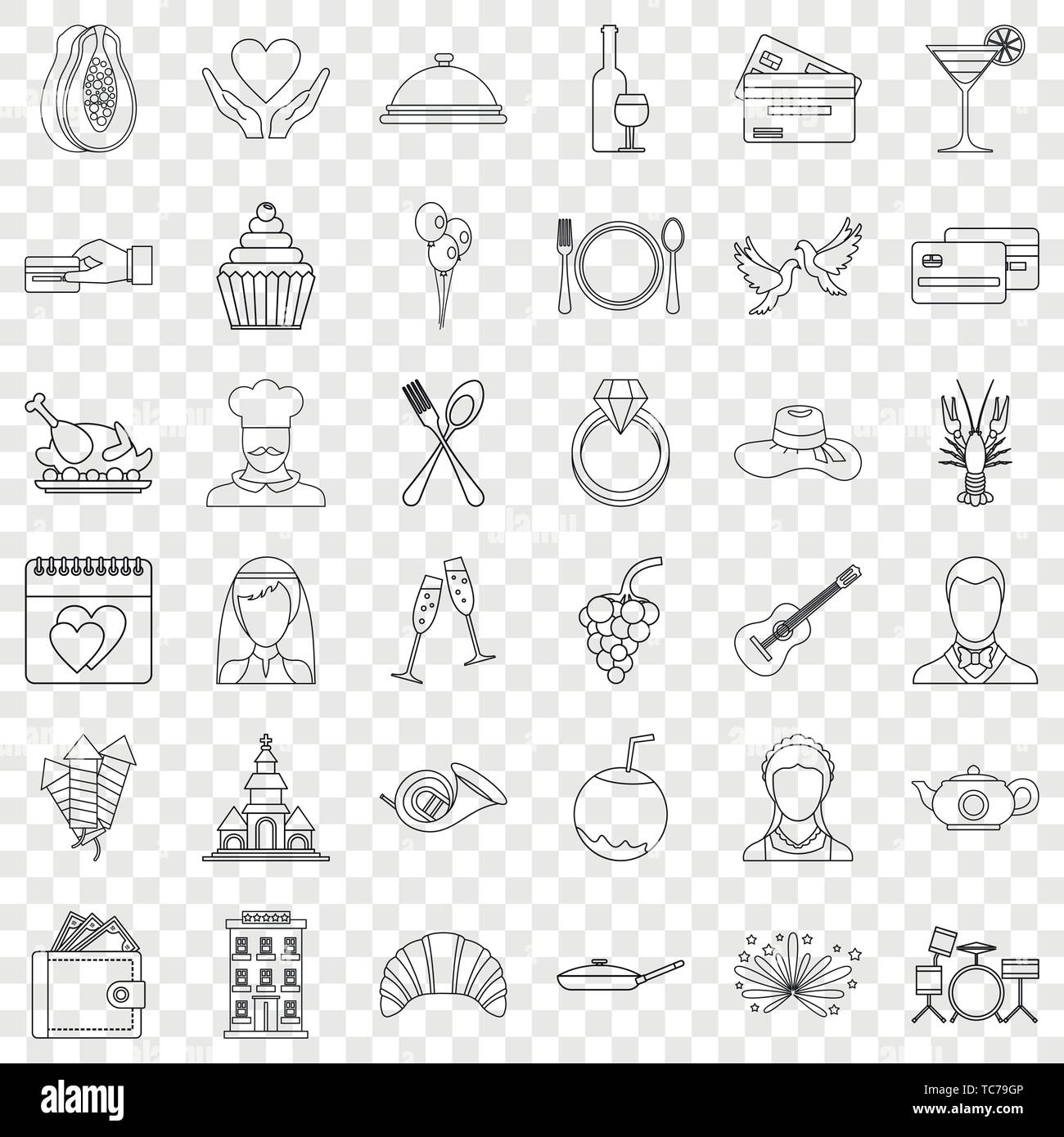 Present icons set, outline style Stock Vector Image & Art - Alamy