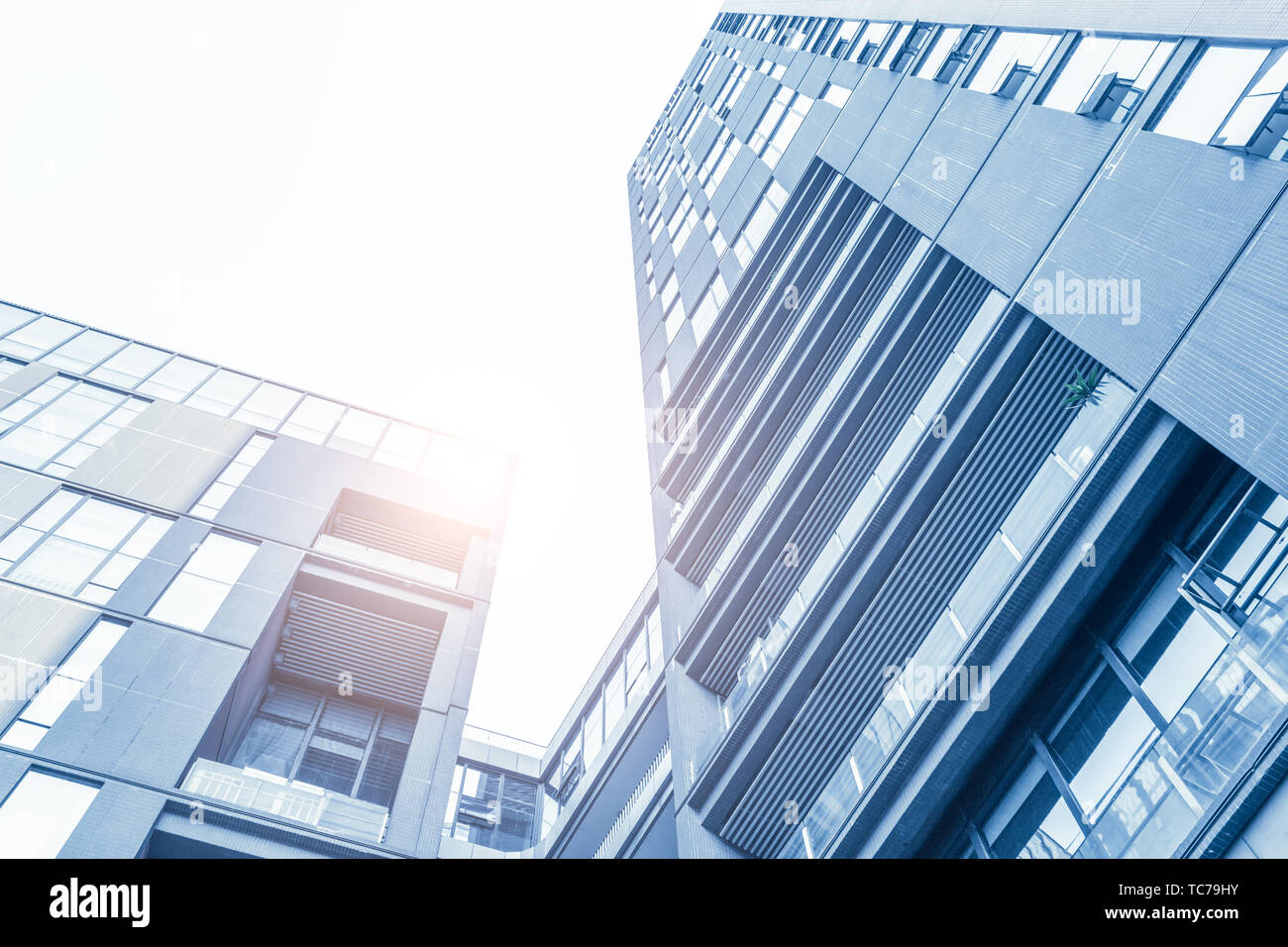 Look up at urban architecture from a low perspective Stock Photo - Alamy