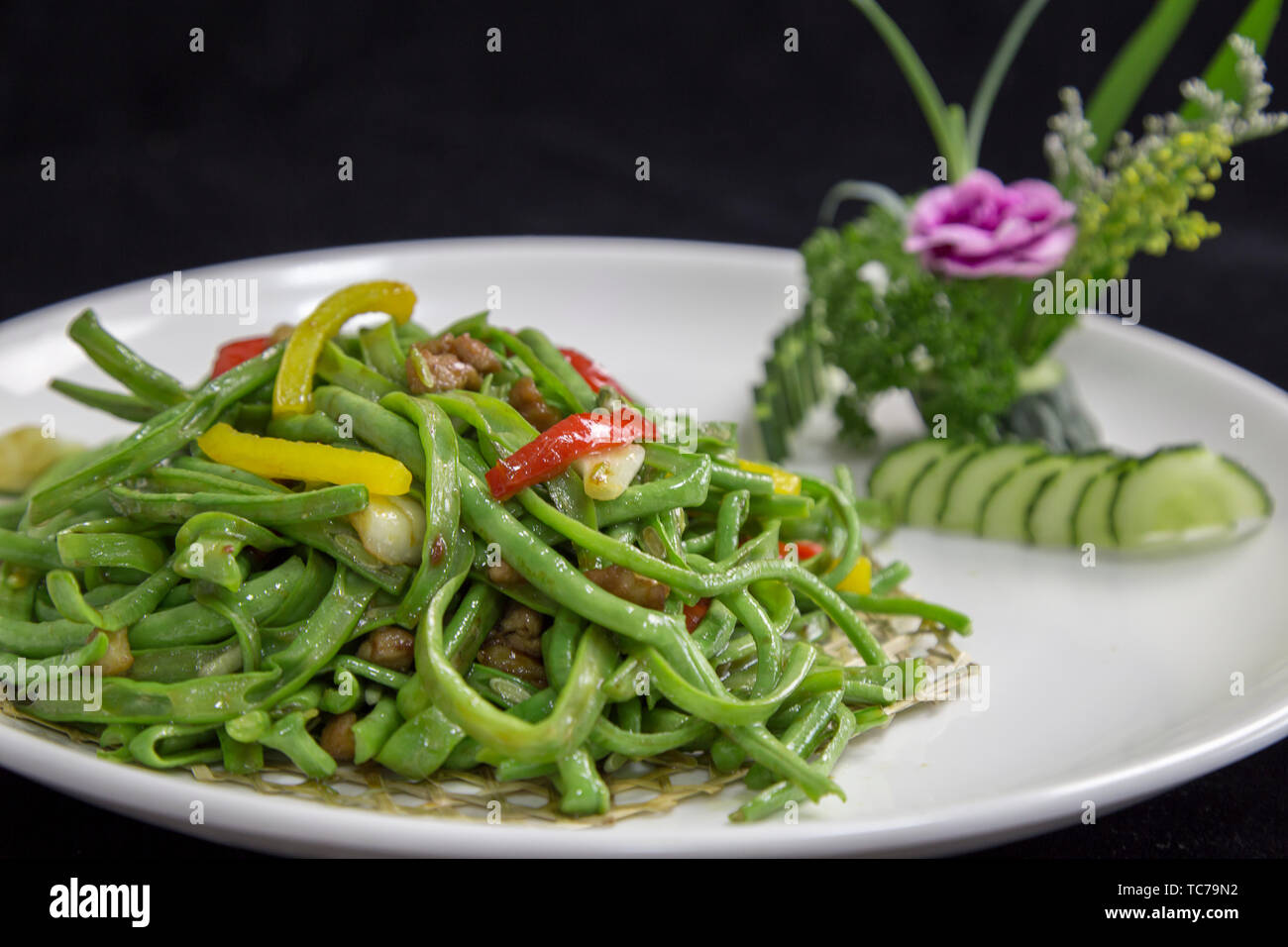 Chinese cuisine fried beans Stock Photo - Alamy
