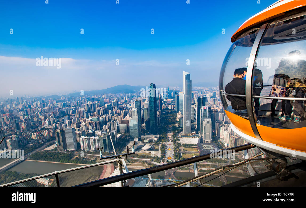 guangzhou tower, the ferris wheel Stock Photo - Alamy