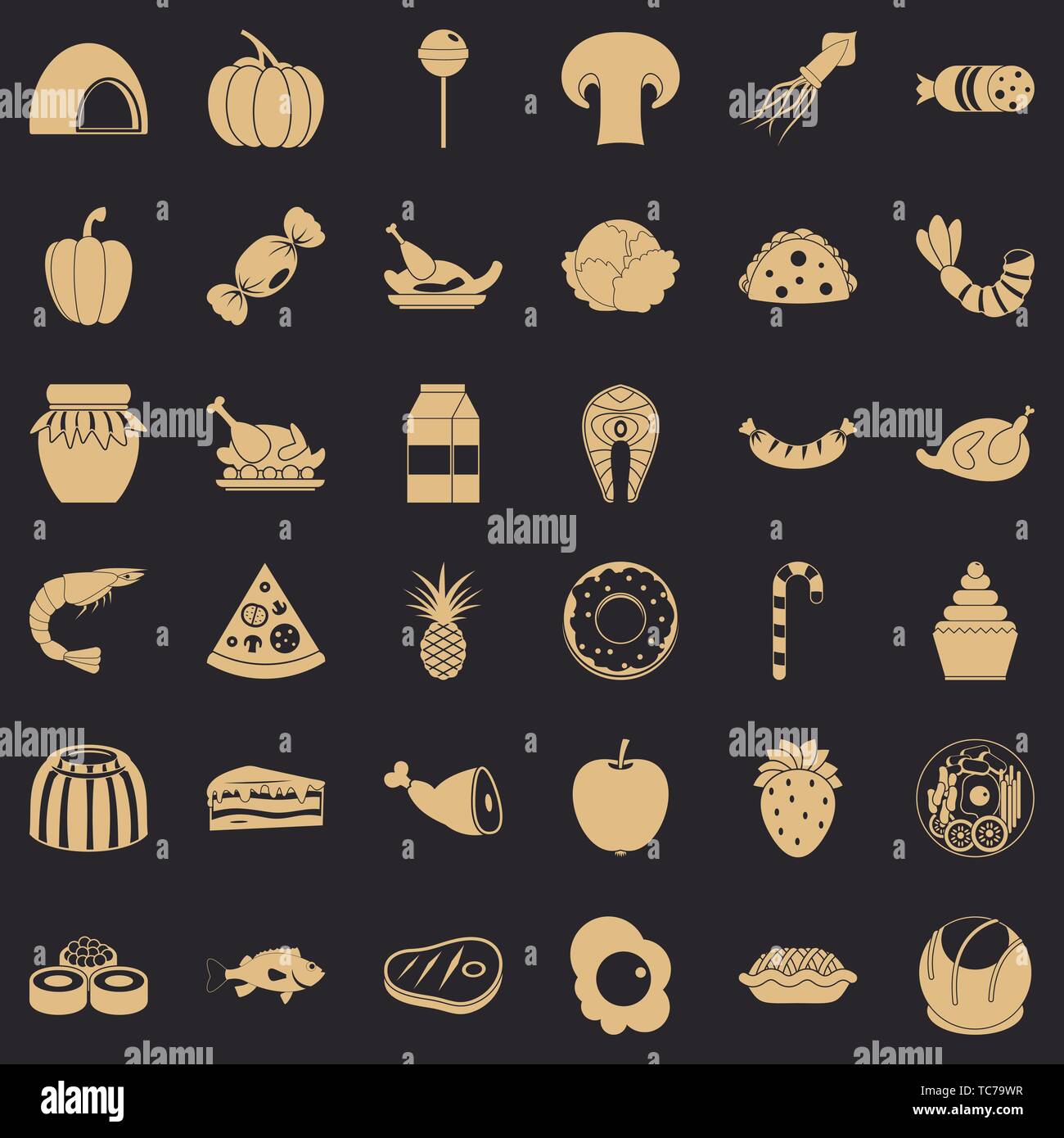 Treat icons set, simple style Stock Vector Image & Art - Alamy