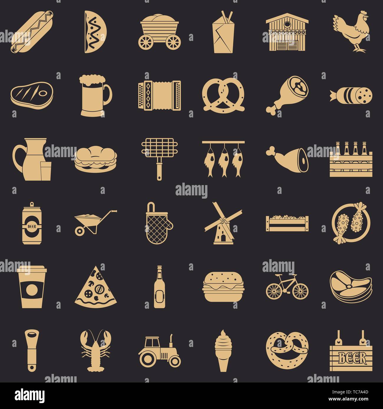 Delicious meal icons set, simple style Stock Vector Image & Art - Alamy