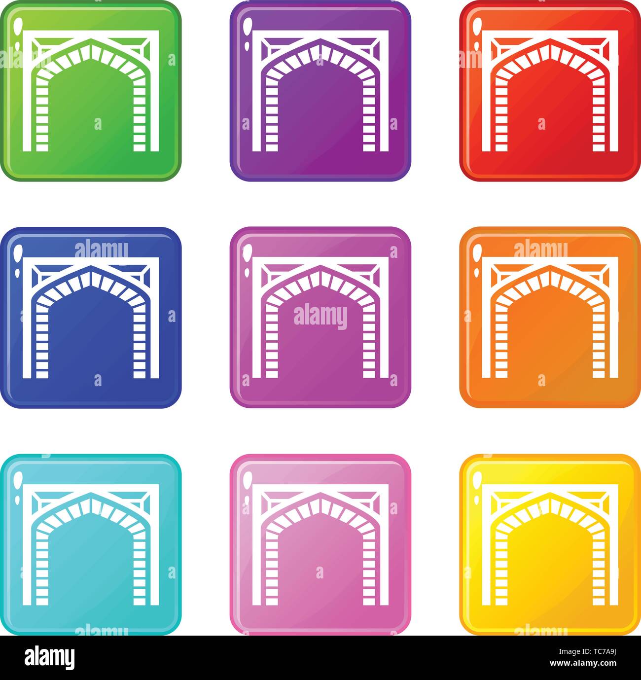 Gate icons set 9 color collection Stock Vector Image & Art - Alamy