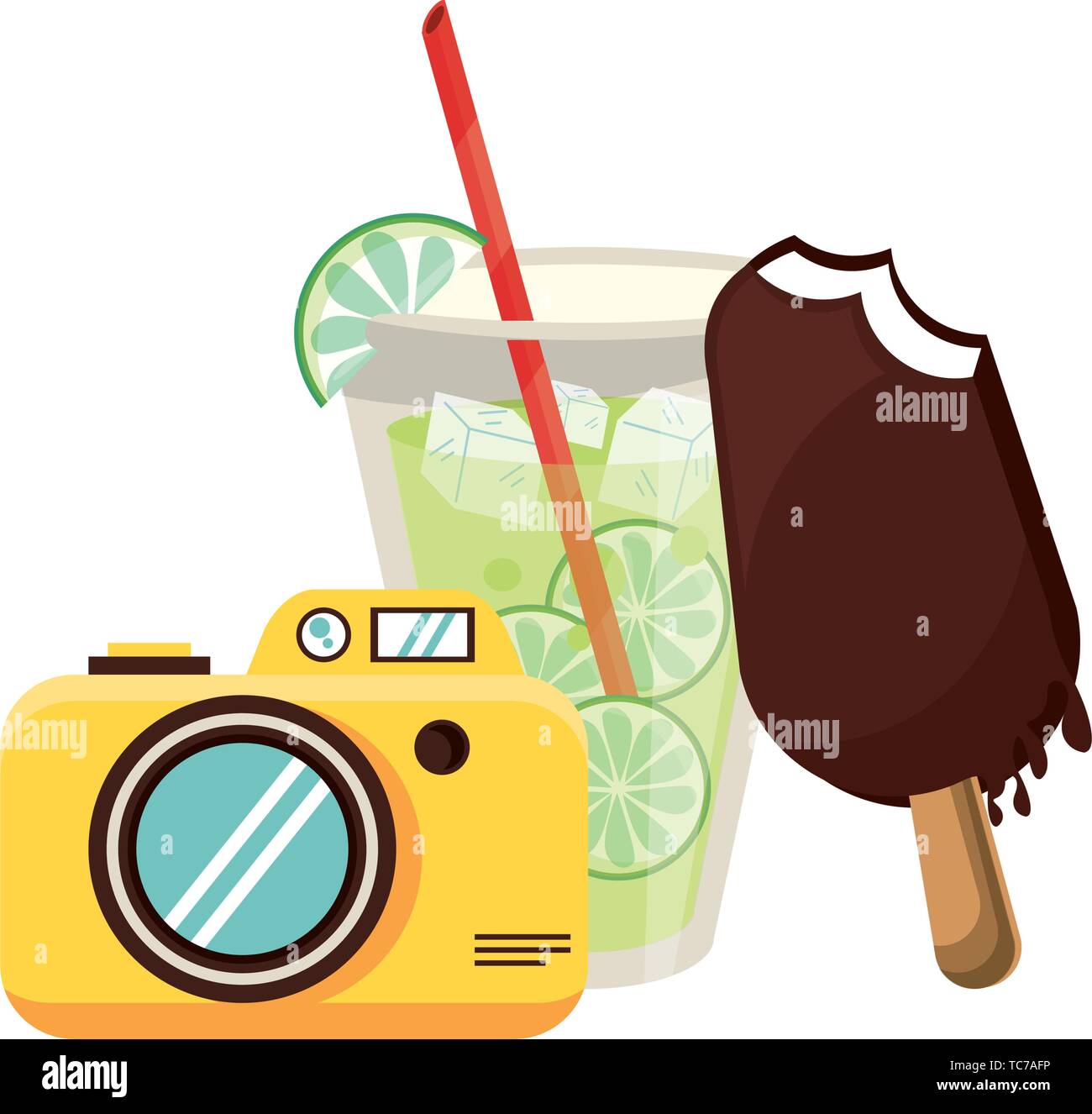Ice cold pitcher lemon water Stock Vector Images - Alamy