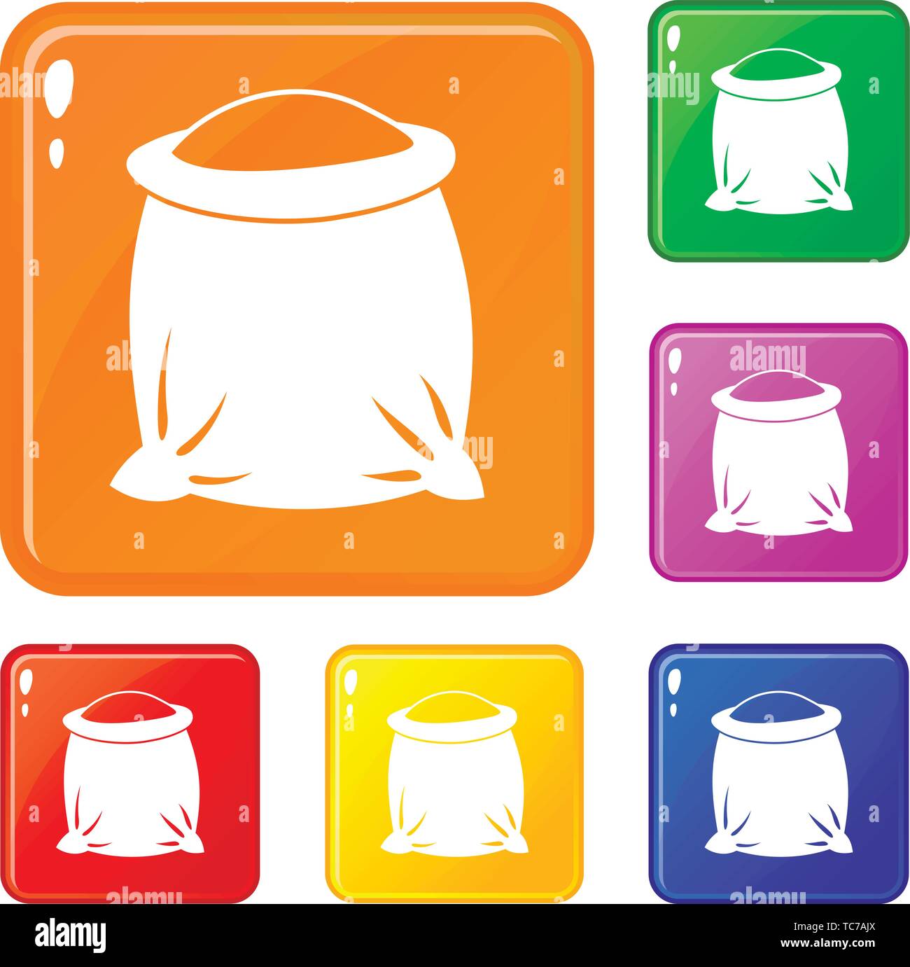 Sack full of flour icons set vector color Stock Vector Image & Art - Alamy