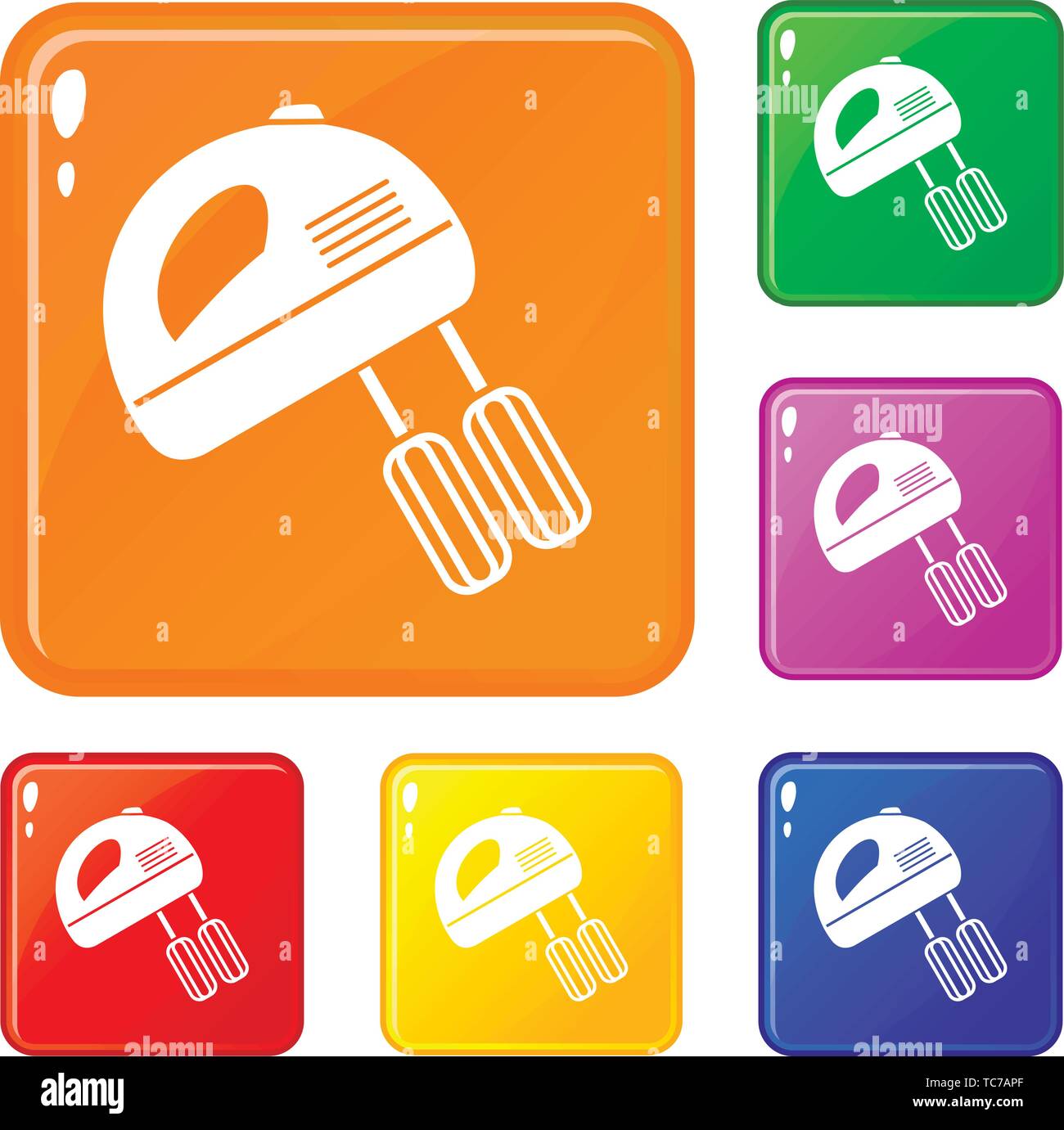 Electric mixer icons set vector color Stock Vector Image & Art - Alamy