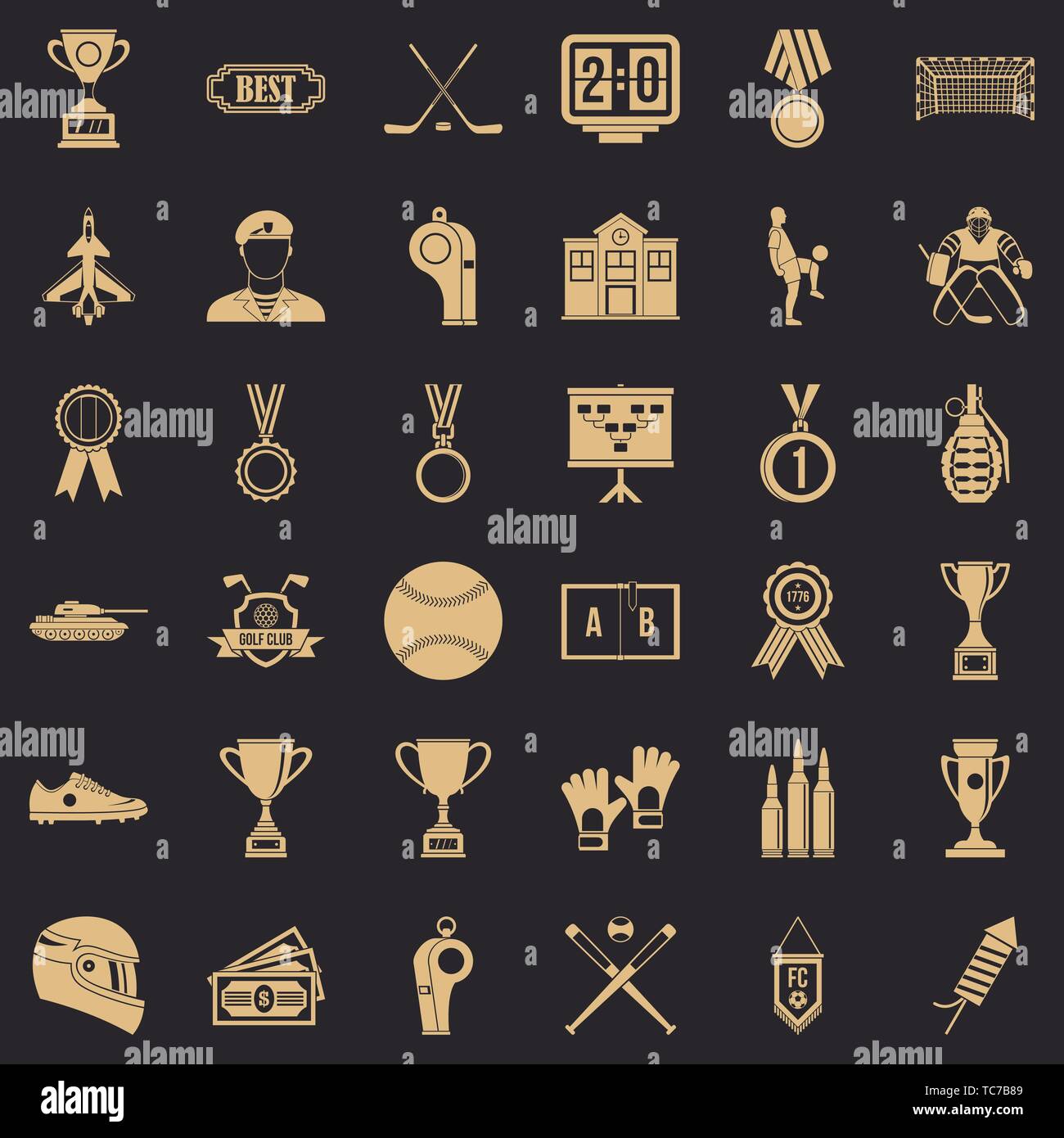 Big premium icons set, simple style Stock Vector Image & Art - Alamy