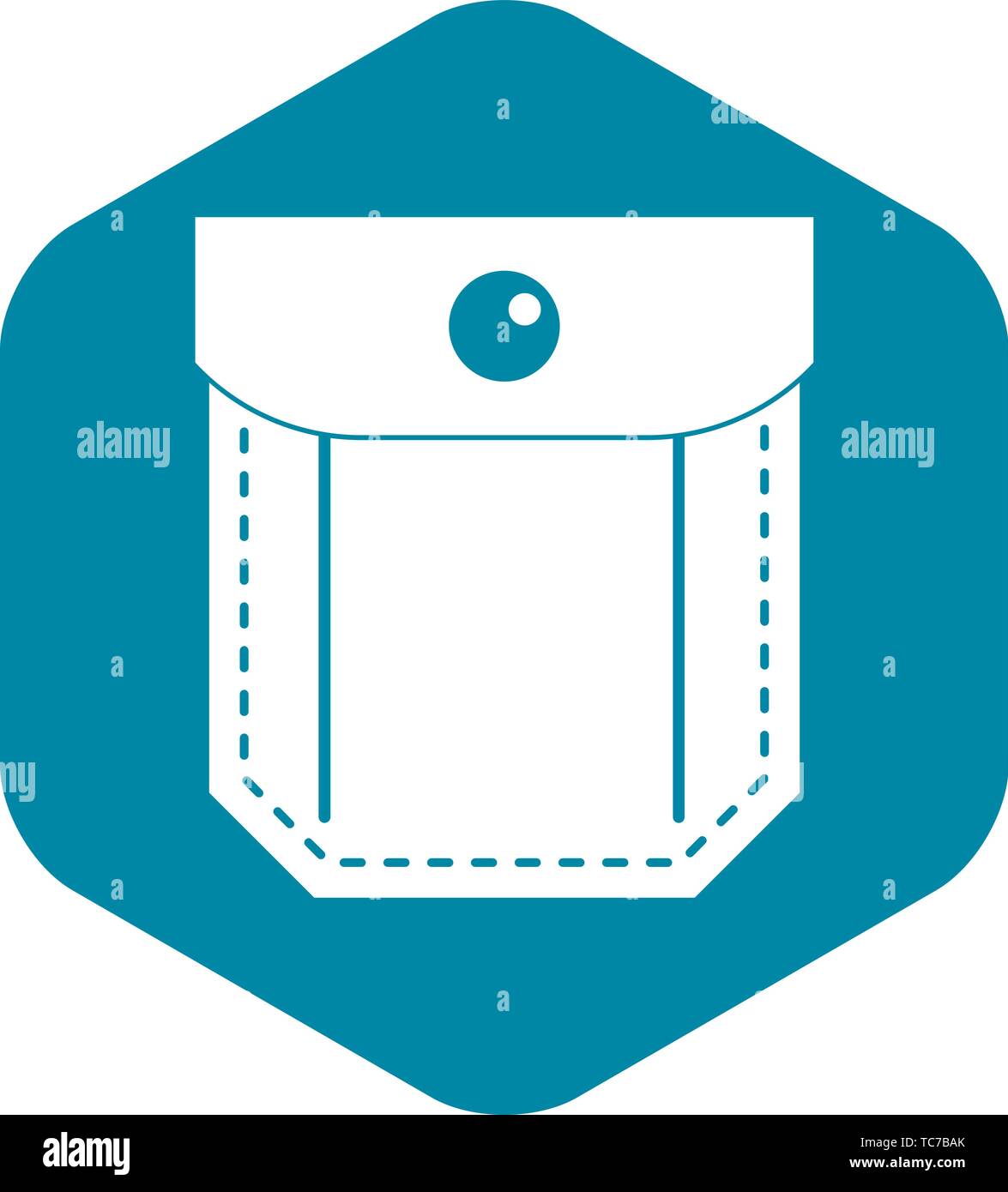 Pocket with valve and button icon, simple style Stock Vector Image ...