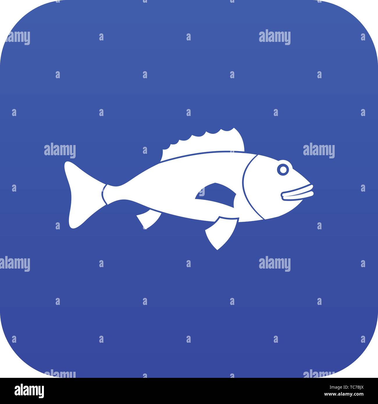 Fish icon digital blue Stock Vector Image & Art - Alamy