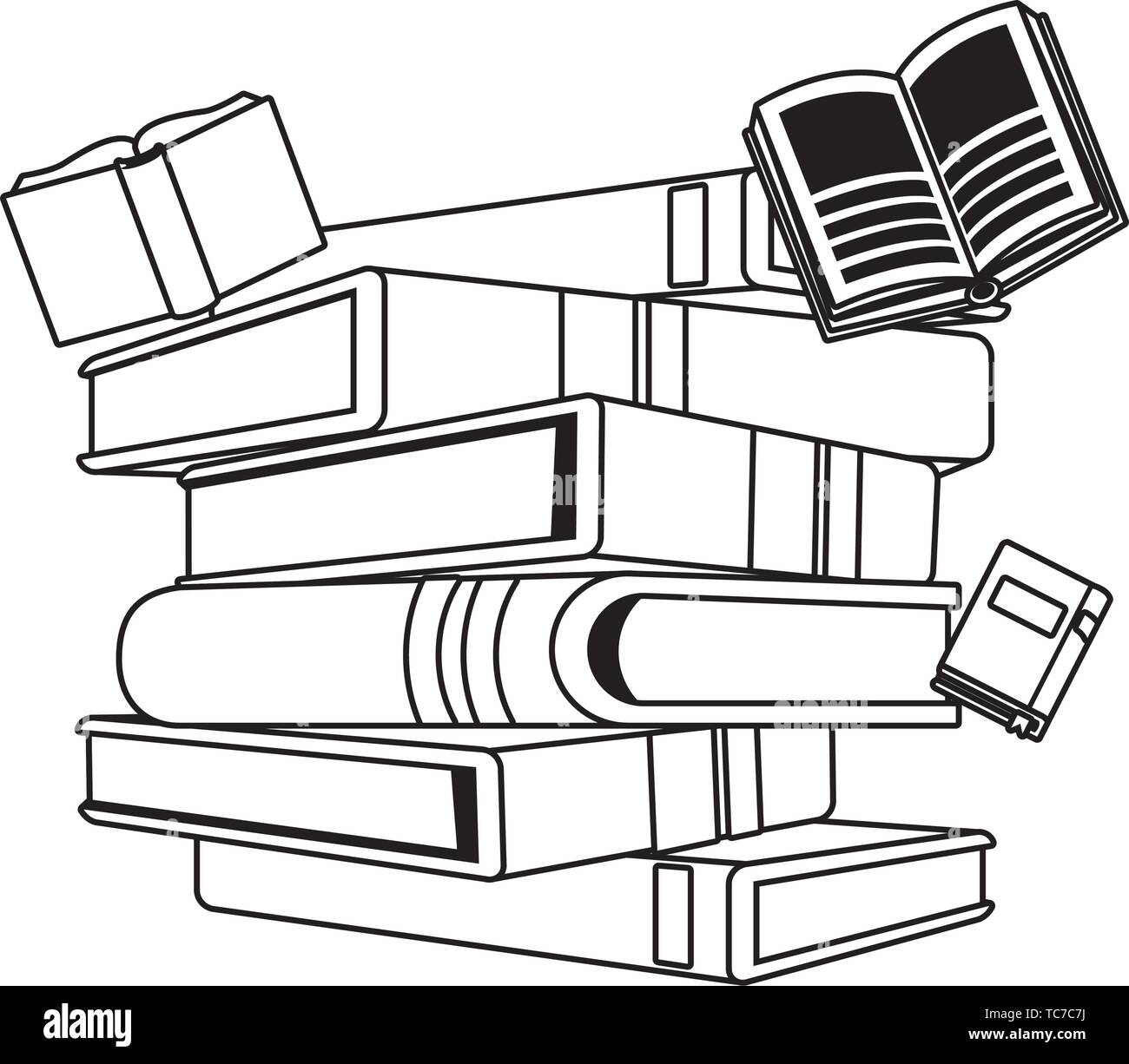 Falling books illustration Stock Vector Images - Alamy