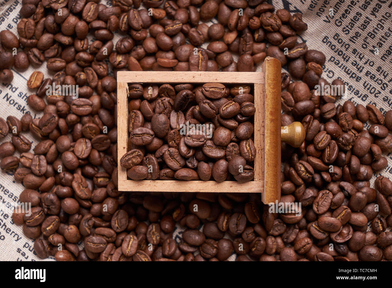 Wooden coffee boxes hi-res stock photography and images - Alamy