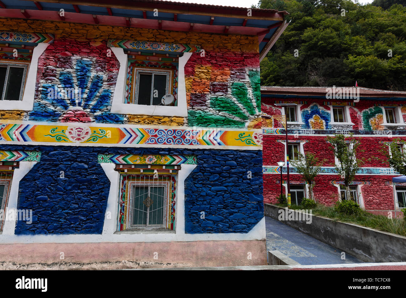 Heishui County, Sichuan Province, milk ditch, colorful armor foot Stock ...