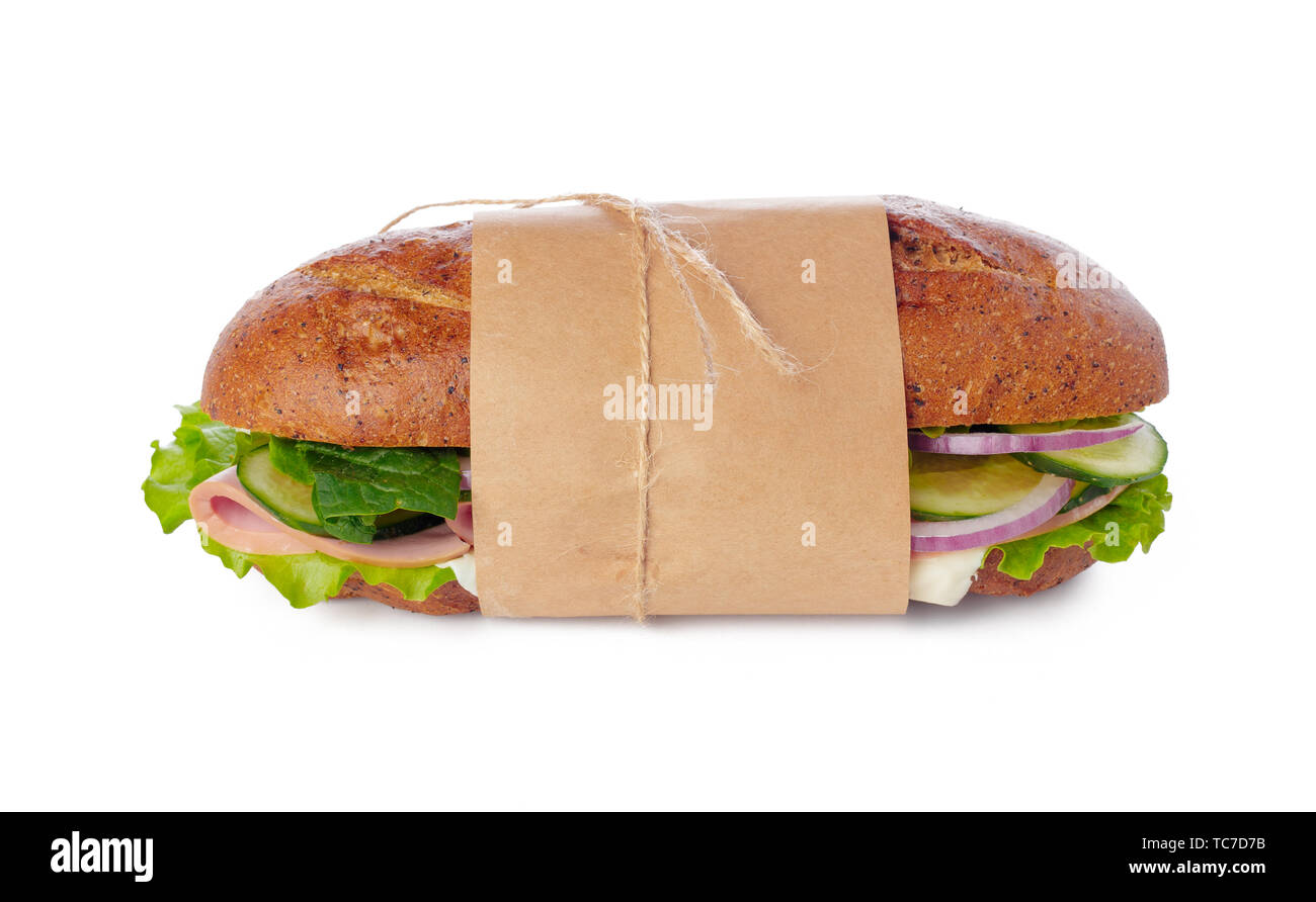 sandwich on white background Stock Photo - Alamy