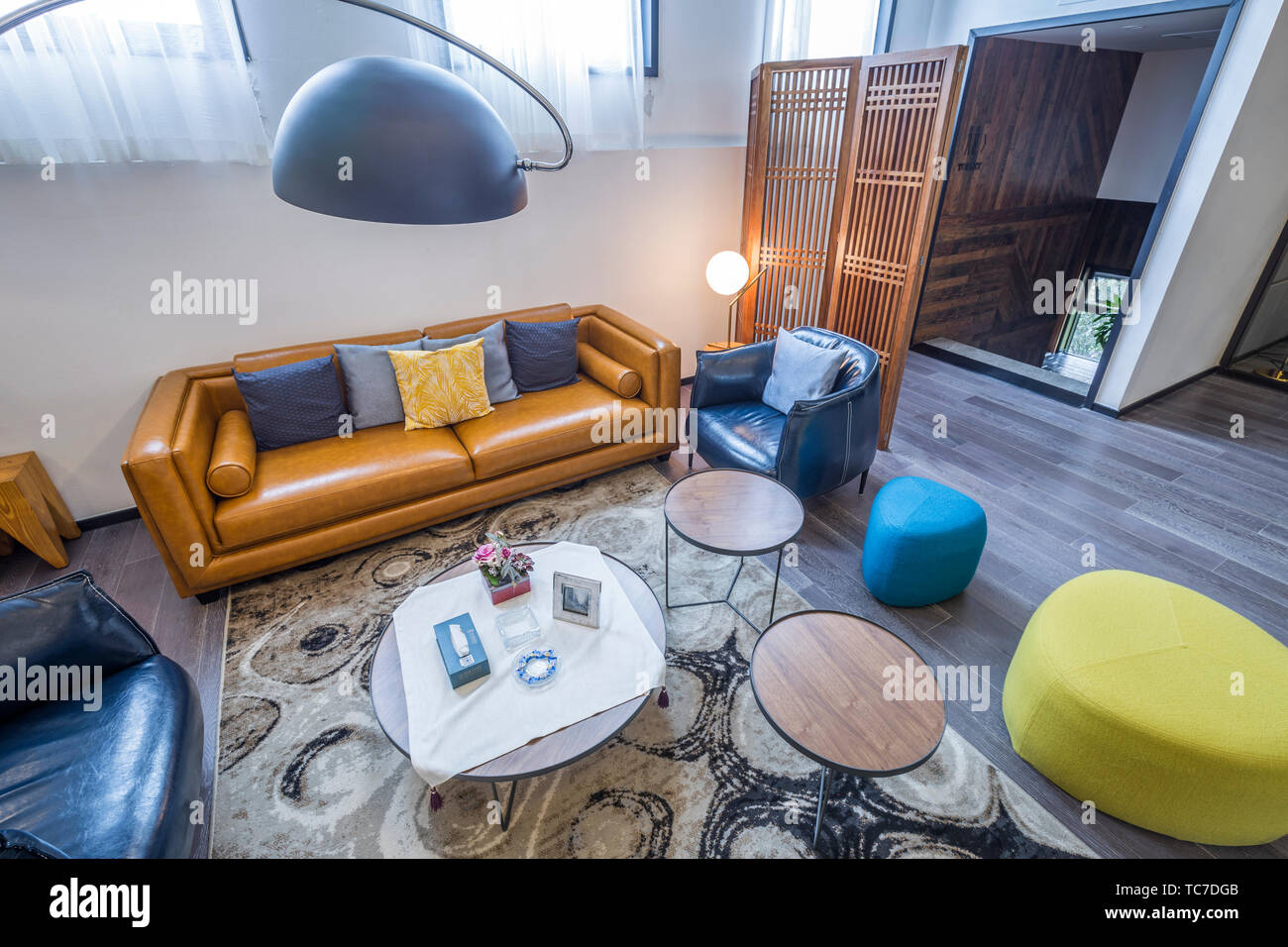 Design of interior design space of model room in modern living room ...