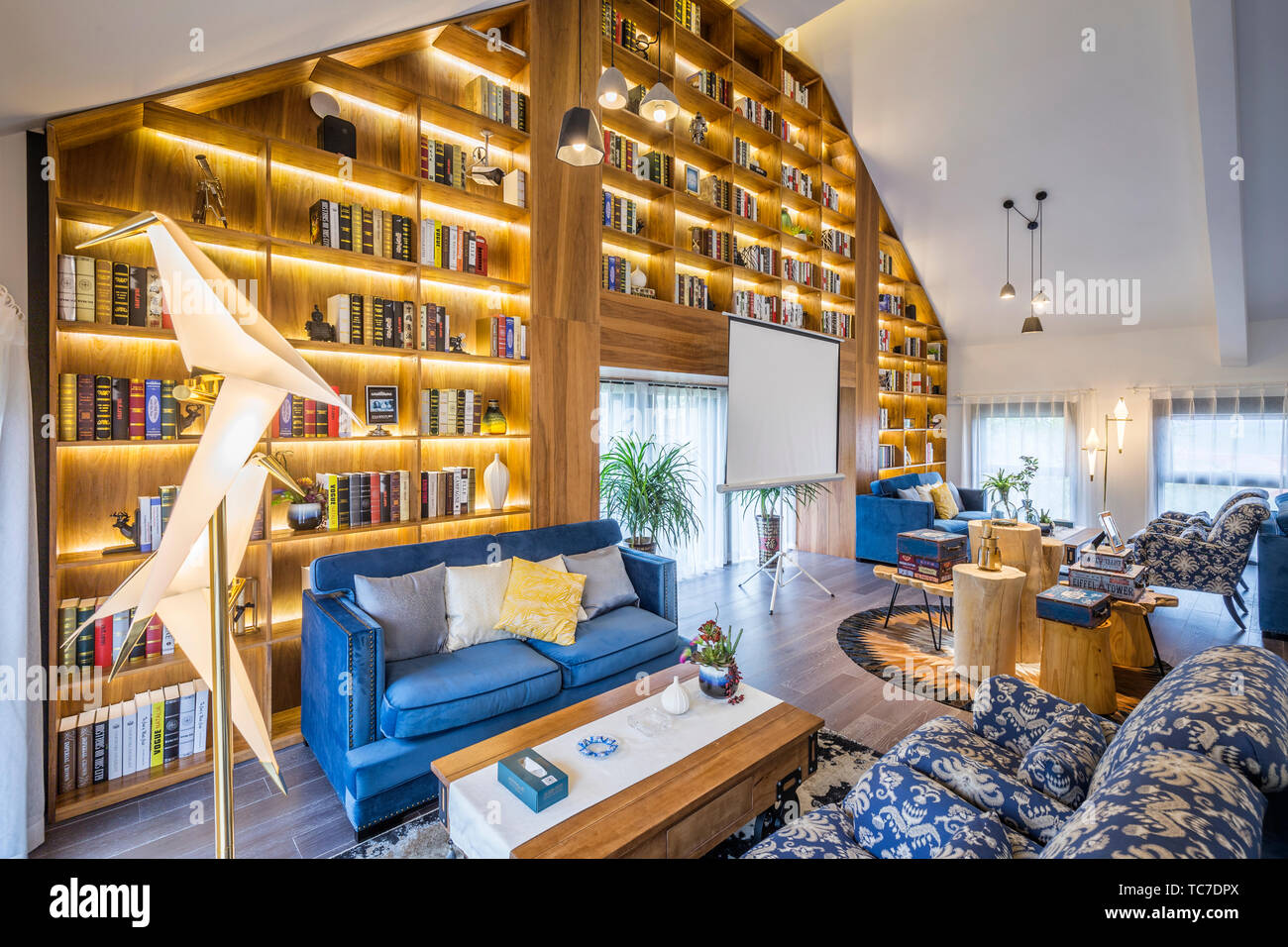 Design of interior design space of model room in modern living room ...