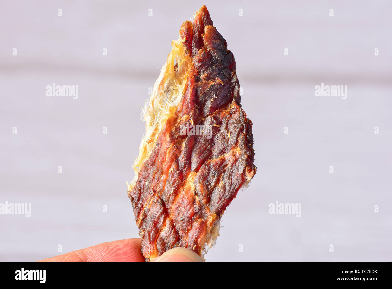 Air-dried hand-torn beef HD picture Stock Photo - Alamy