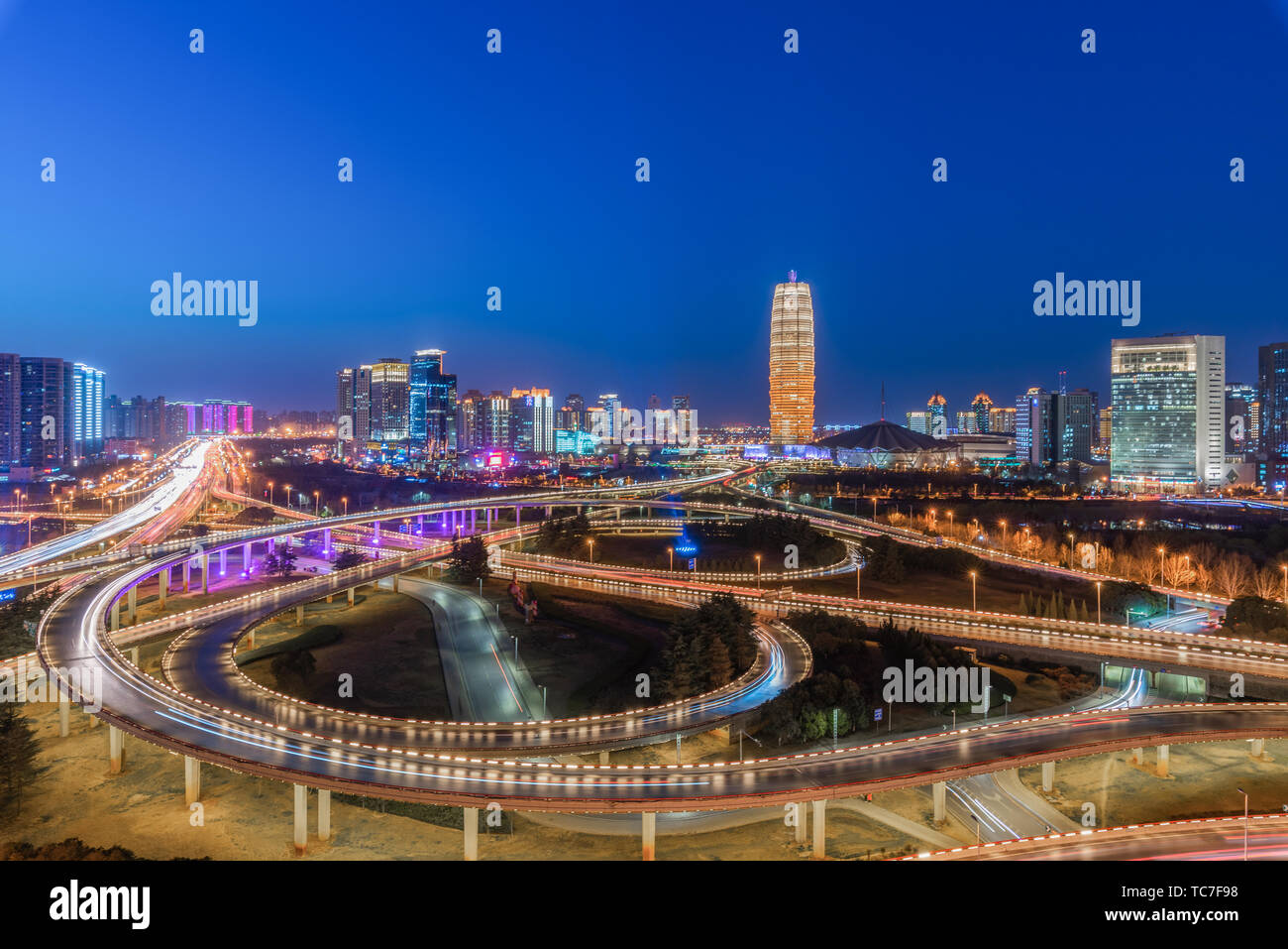 Night view of Zhengzhou East Stock Photo - Alamy