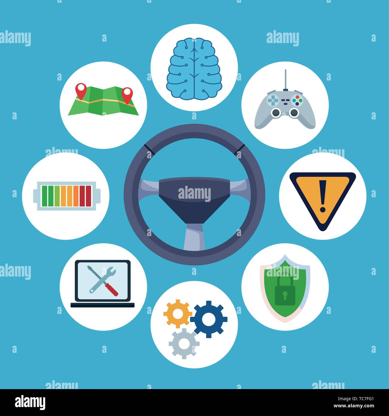 car internet conectivity icon cartoon Stock Vector Image & Art - Alamy