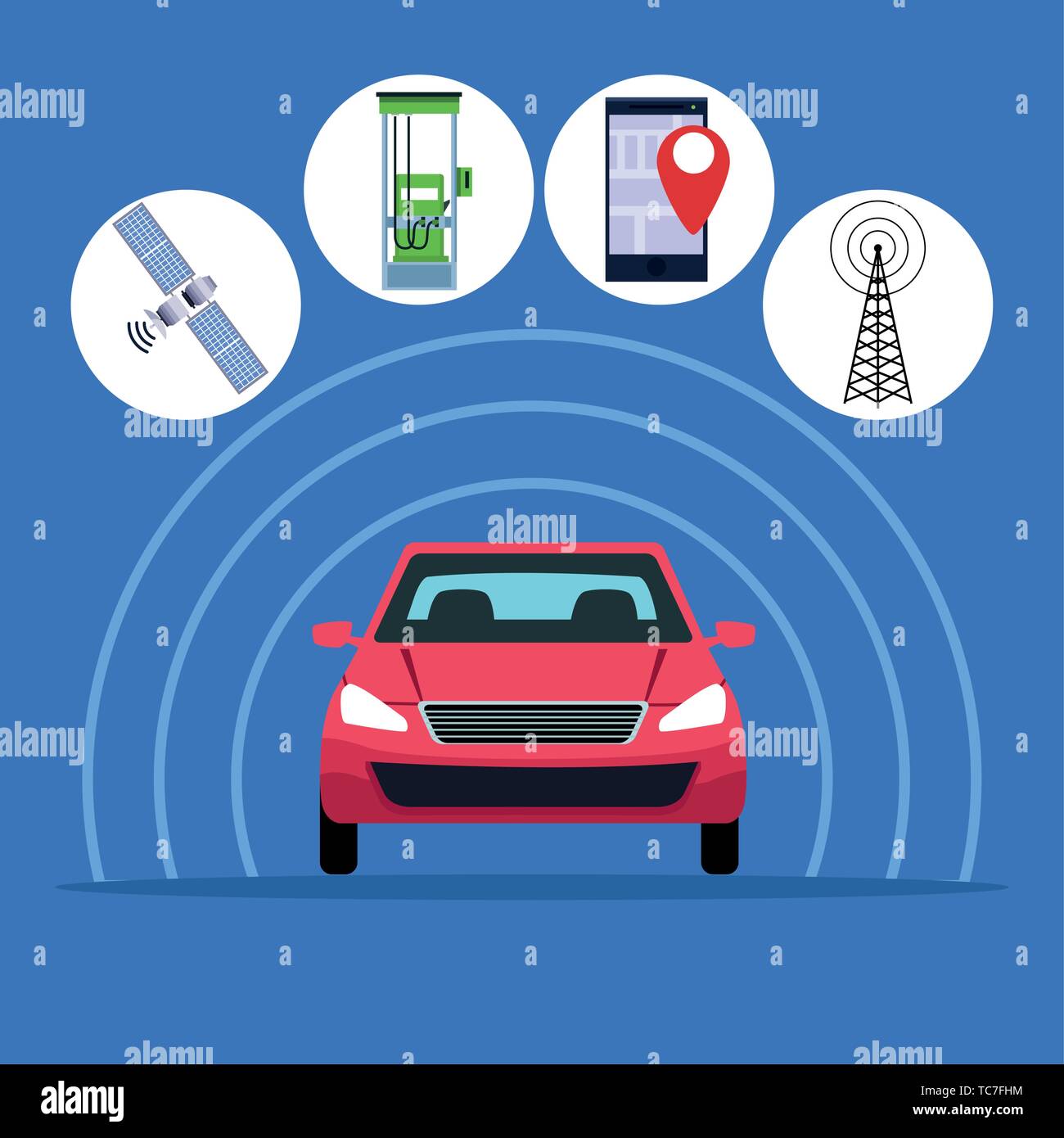 gps location car service concept Stock Vector Image & Art - Alamy
