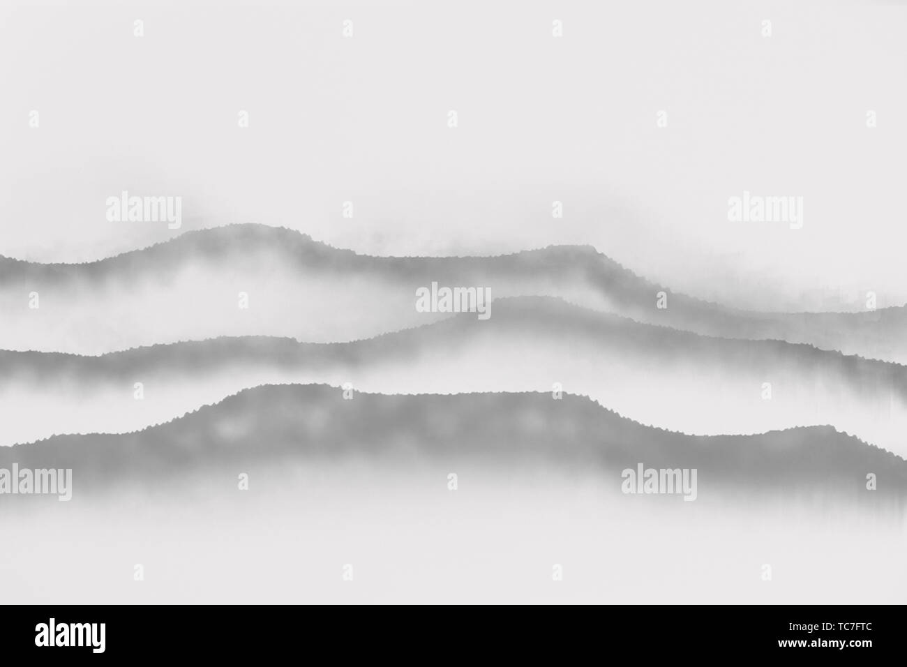 Chinese wind, ink landscape painting Stock Photo - Alamy