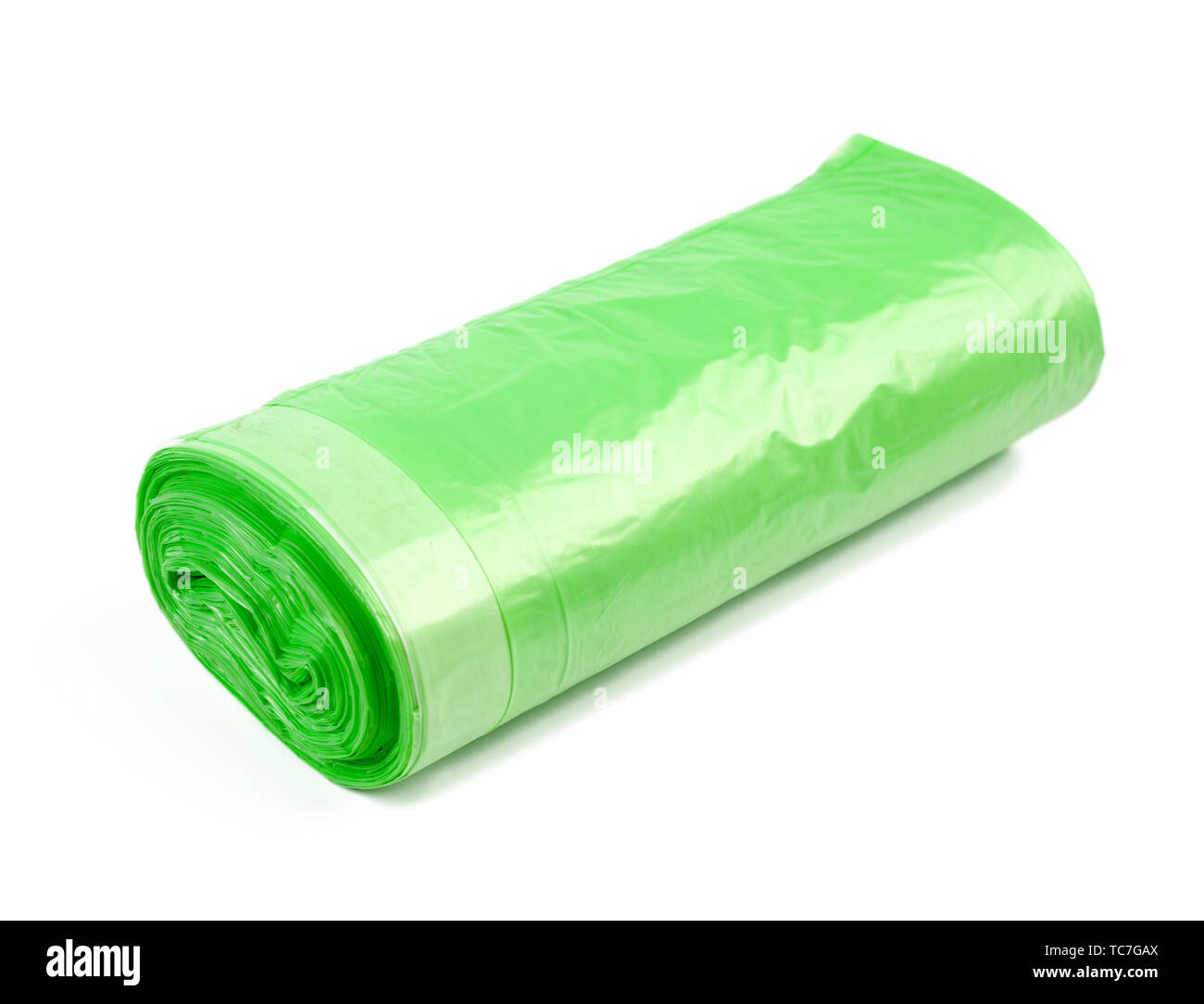 roll of plastic garbage bags isolated on white background Stock Photo ...