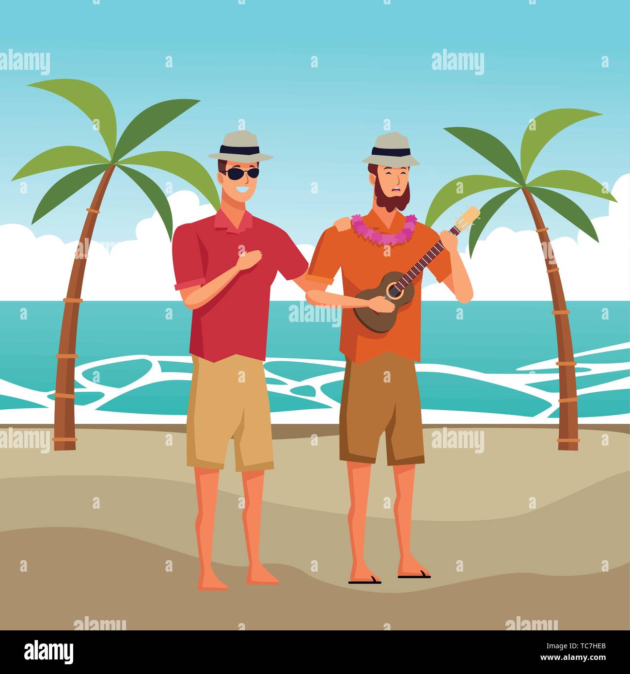 Young men in summer time cartoons Stock Vector Image & Art - Alamy