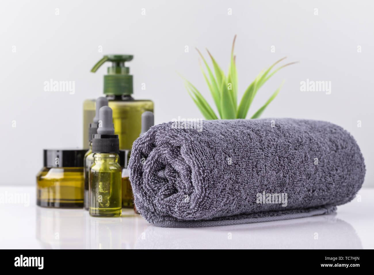 Spa cleaning supplies Stock Photo - Alamy