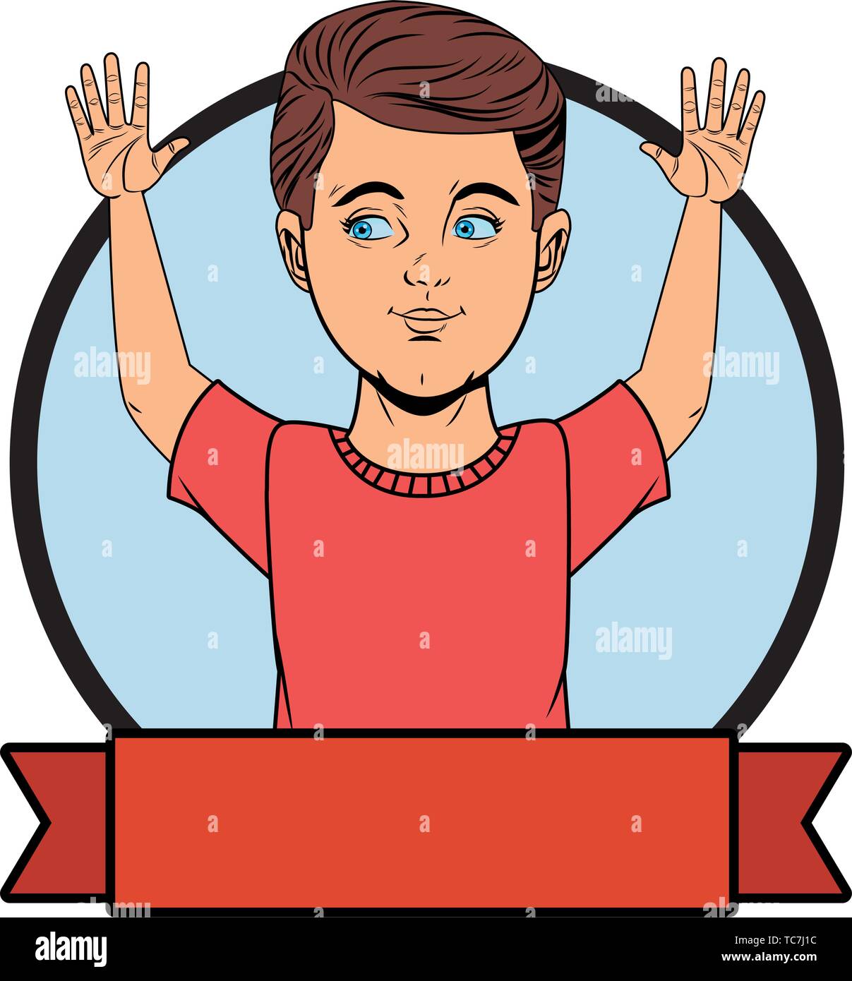 boy with hands up avatar Stock Vector Image & Art - Alamy